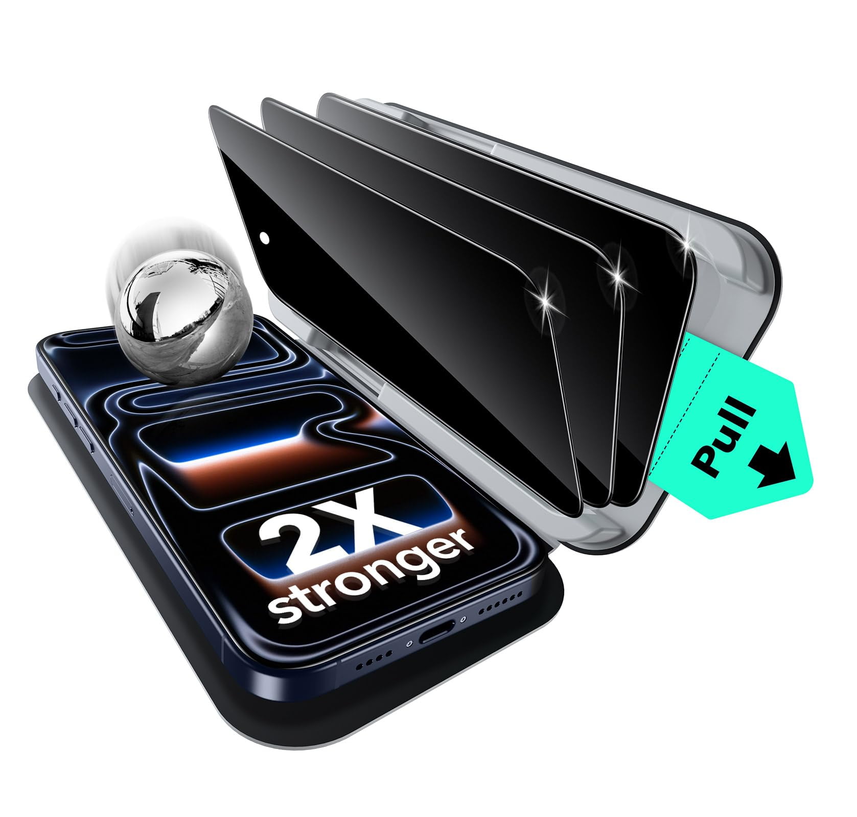 ESR 3 Pack for iPhone 17 Pro Max Privacy Screen Protector, Military ...