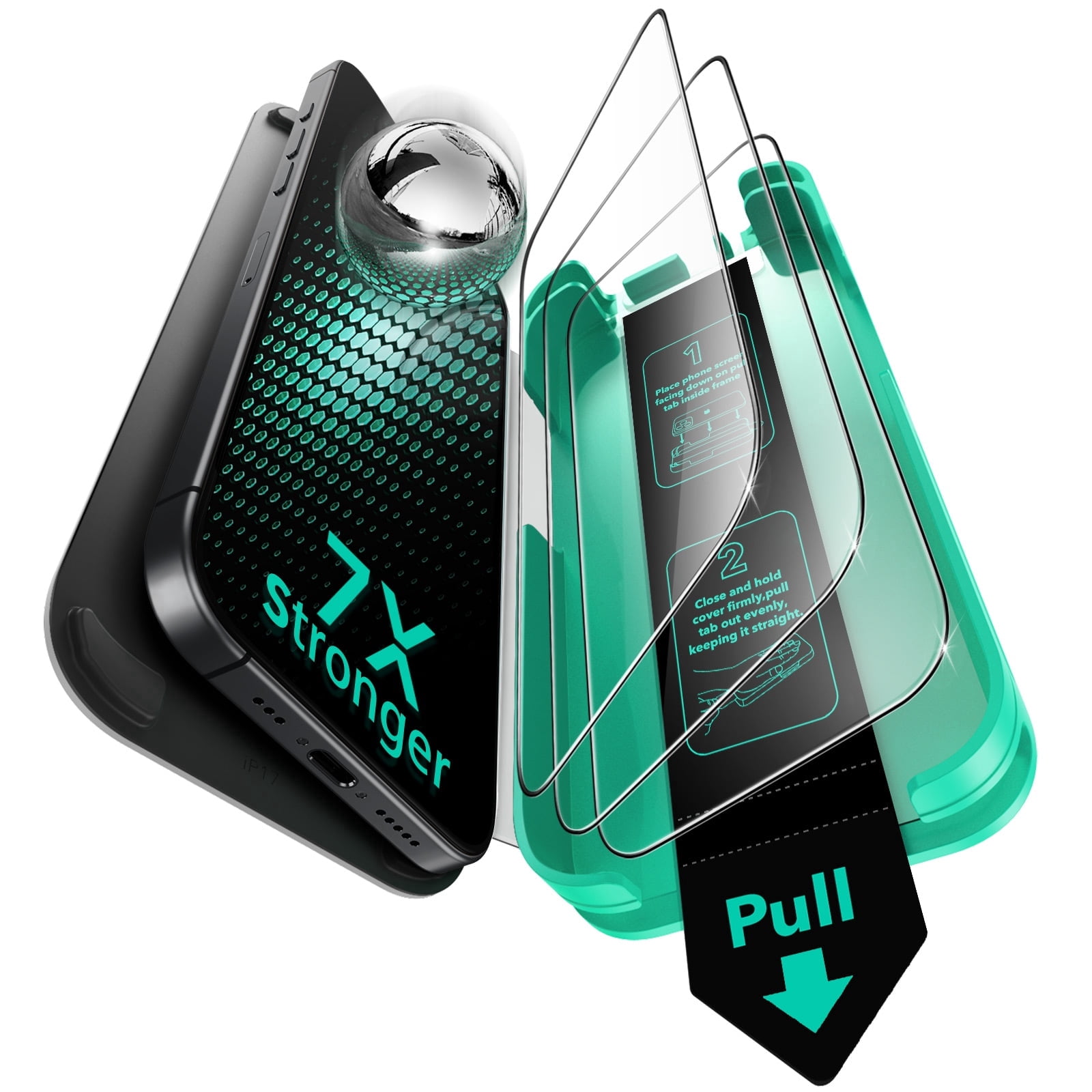 ESR, Screen Protector, Compatible with iPhone 17/16 Pro, 3 Pack ...