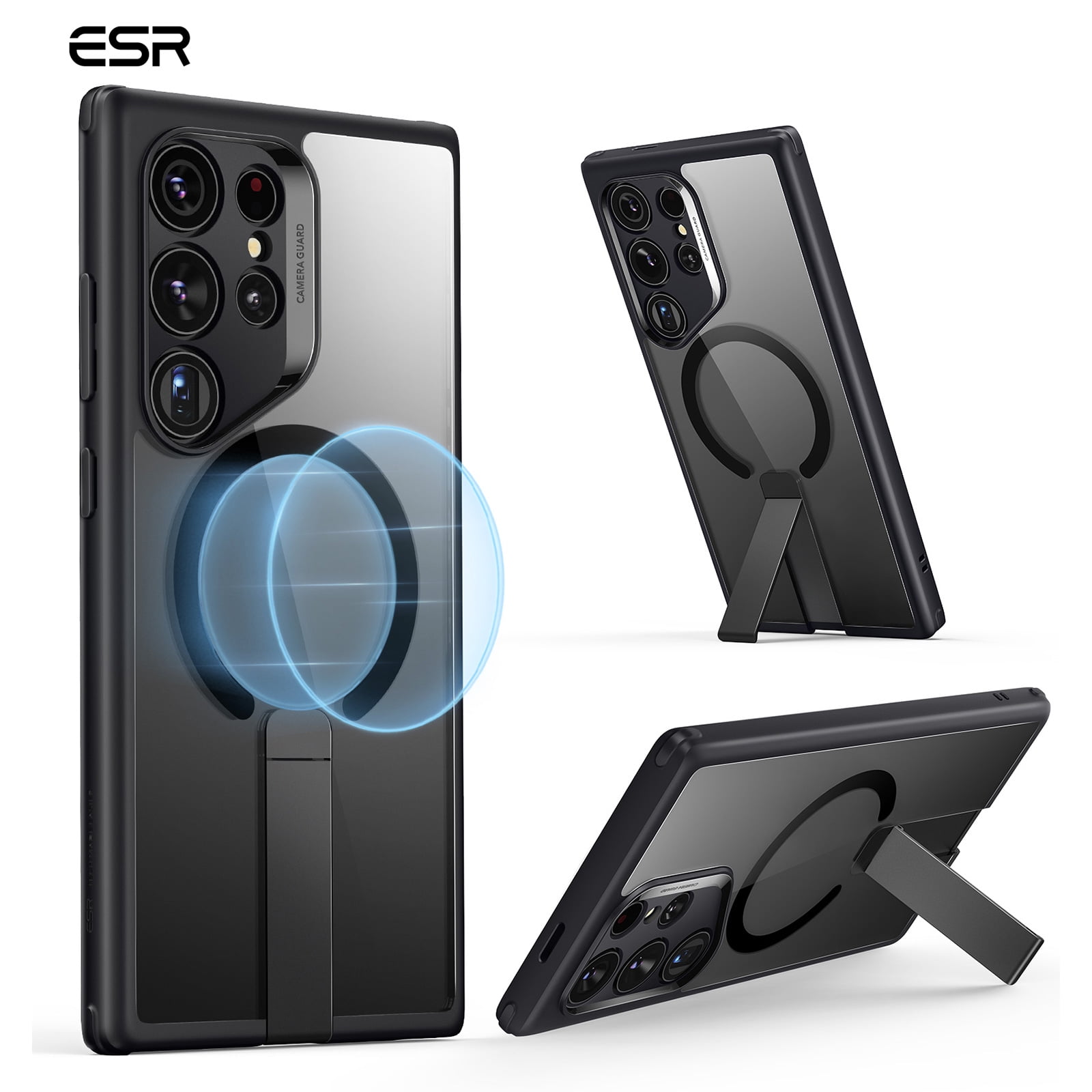 ESR Boost Flickstand Case (HaloLock), Compatible with Samsung Galaxy S24 Ultra, Frosted Clear ...