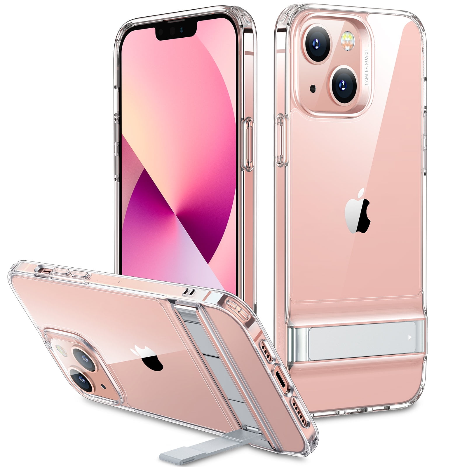 ESR Metal Kickstand Case for iPhone 14 and iPhone 13 Case, Patented Two-Way Stand Reinforced ...