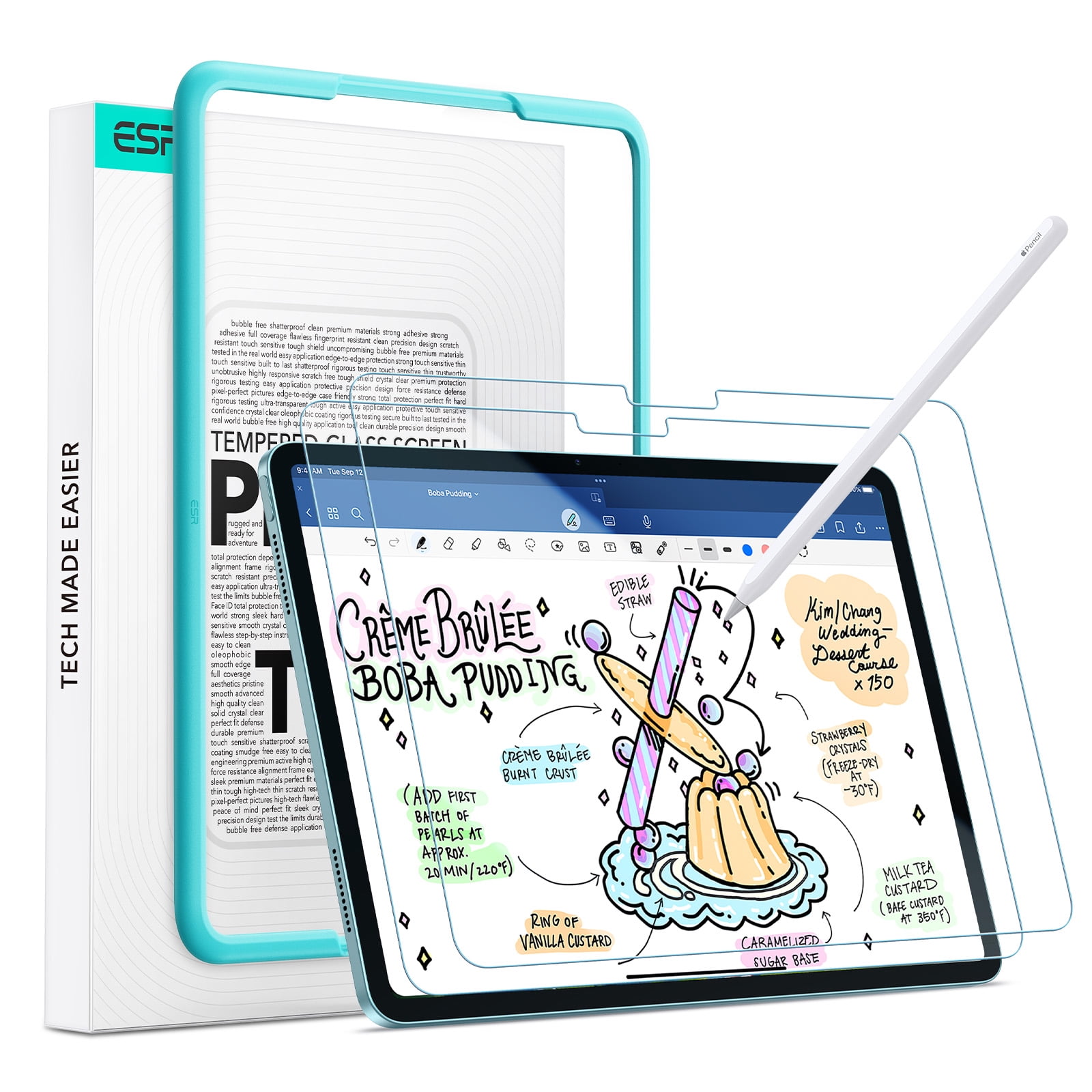 ESR 2-Pack Paper-Feel Screen Protector Compatible with iPad Air 13 Inch ...