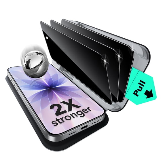 ESR, Privacy Screen Protector, 3-Pack for iPhone 17/16 Pro, Black ...