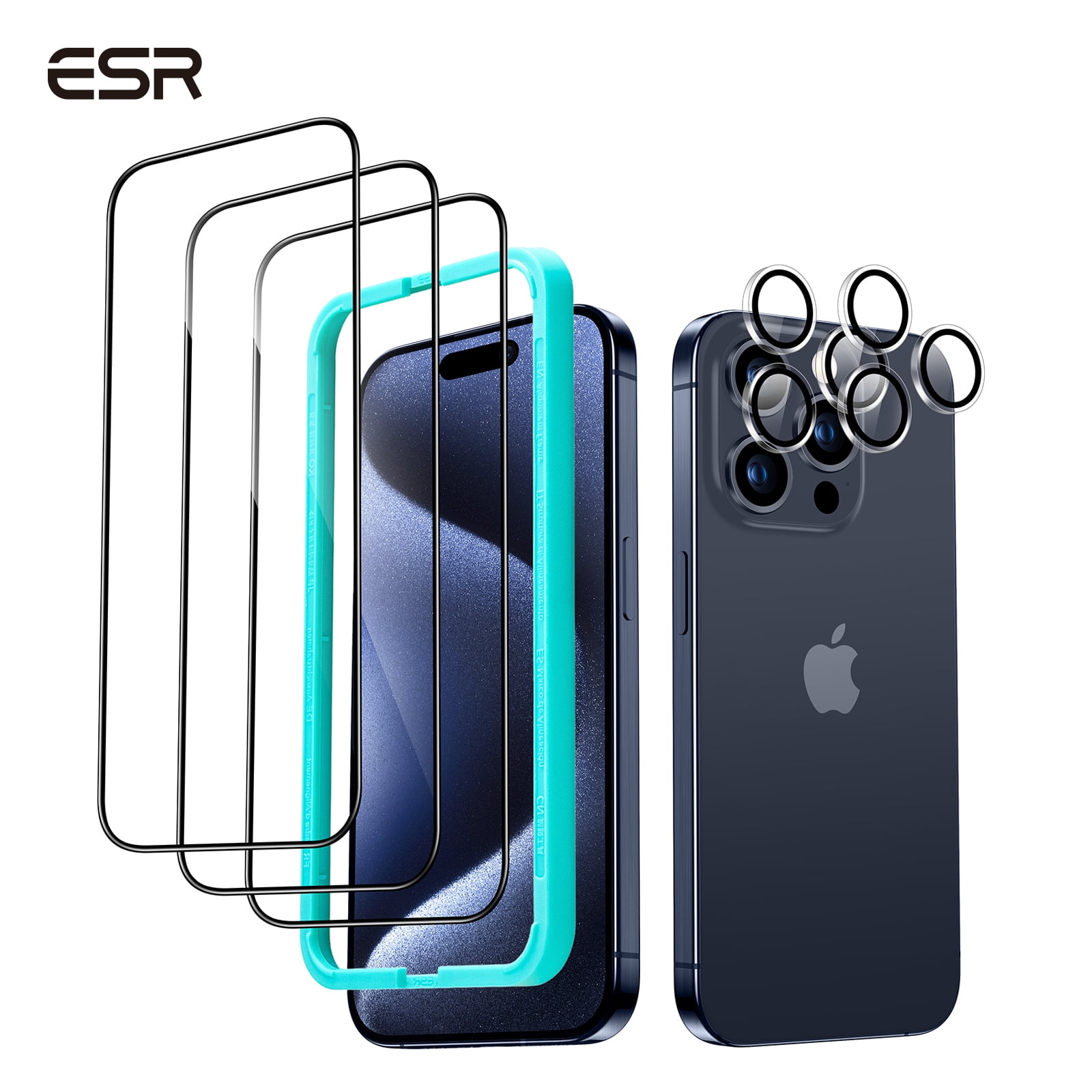 ESR Tempered-Glass Screen Protector Set, Compatible with iPhone 15 Pro ...