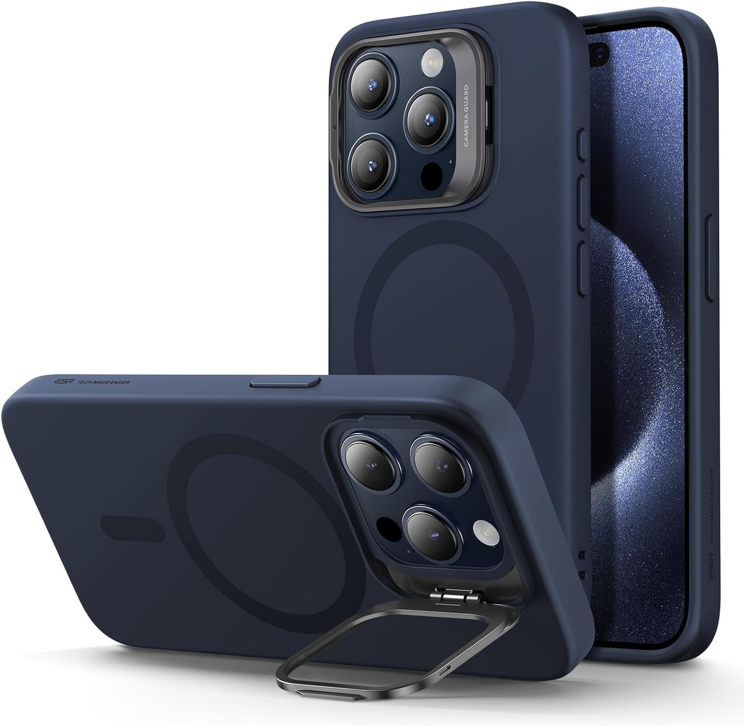 ESR iPhone 15 Pro Case, MagSafe Silicone Case with Stand, Military ...