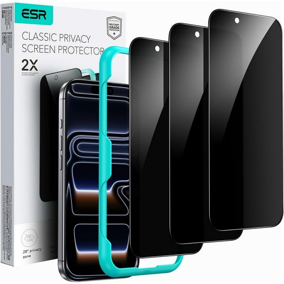 ESR iPhone 17/16 Pro Privacy Screen Protector, Anti-spy Tempered-Glass ...
