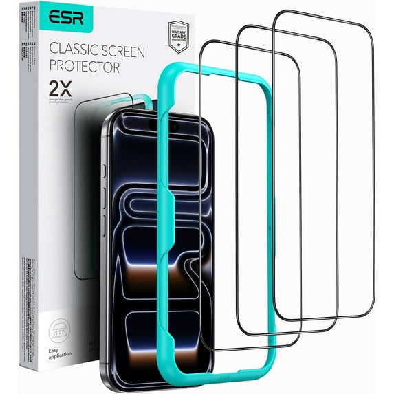 ESR iPhone 17/16 Pro Screen Protector, 9H Hardness & Military Grade ...