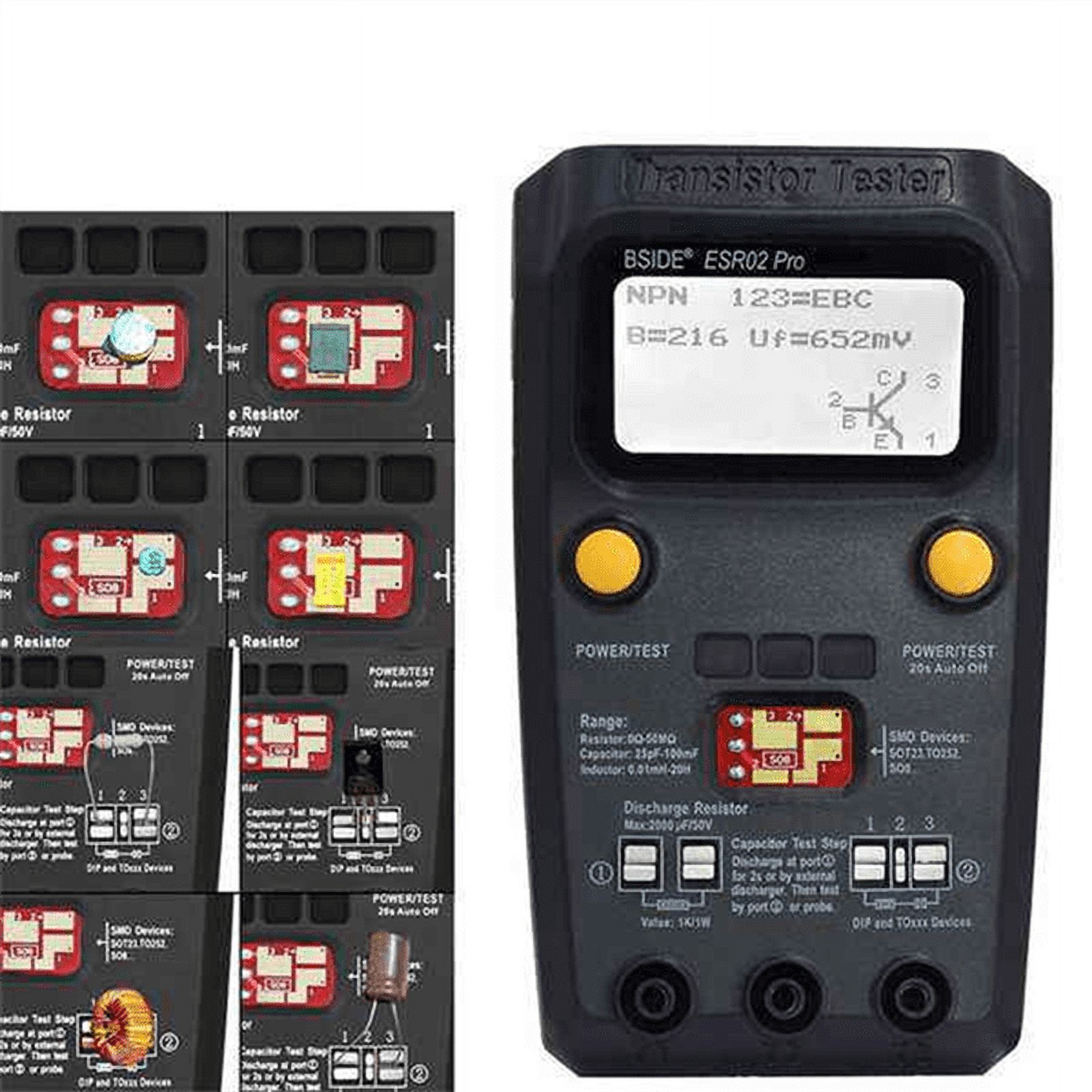 ESR02 Pro Transistor Tester Digital Multimeter Diode Triode Resistor ...