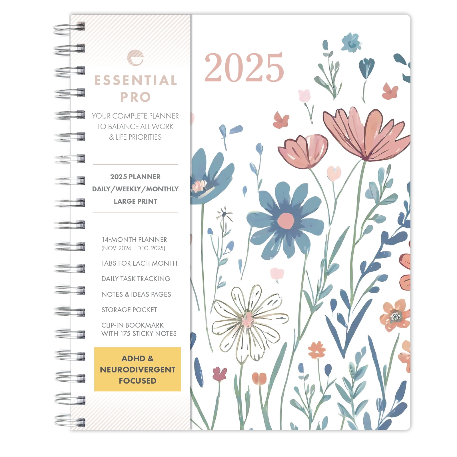 ESSENTIAL PRO 2025 Daily, Weekly & Monthly Planner, 7"x9": 14 Months ...