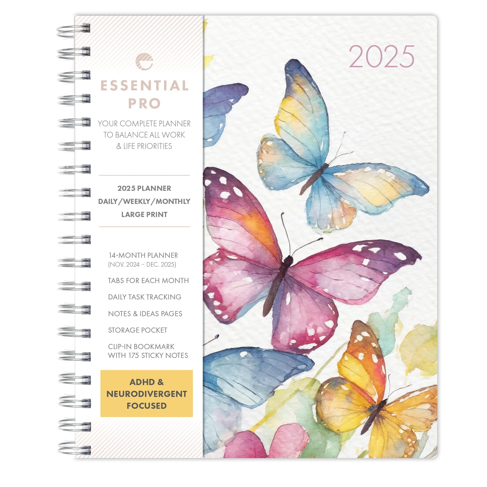 ESSENTIAL PRO 2025 Daily, Weekly & Monthly Planner, 7"x9": 14 Months ...
