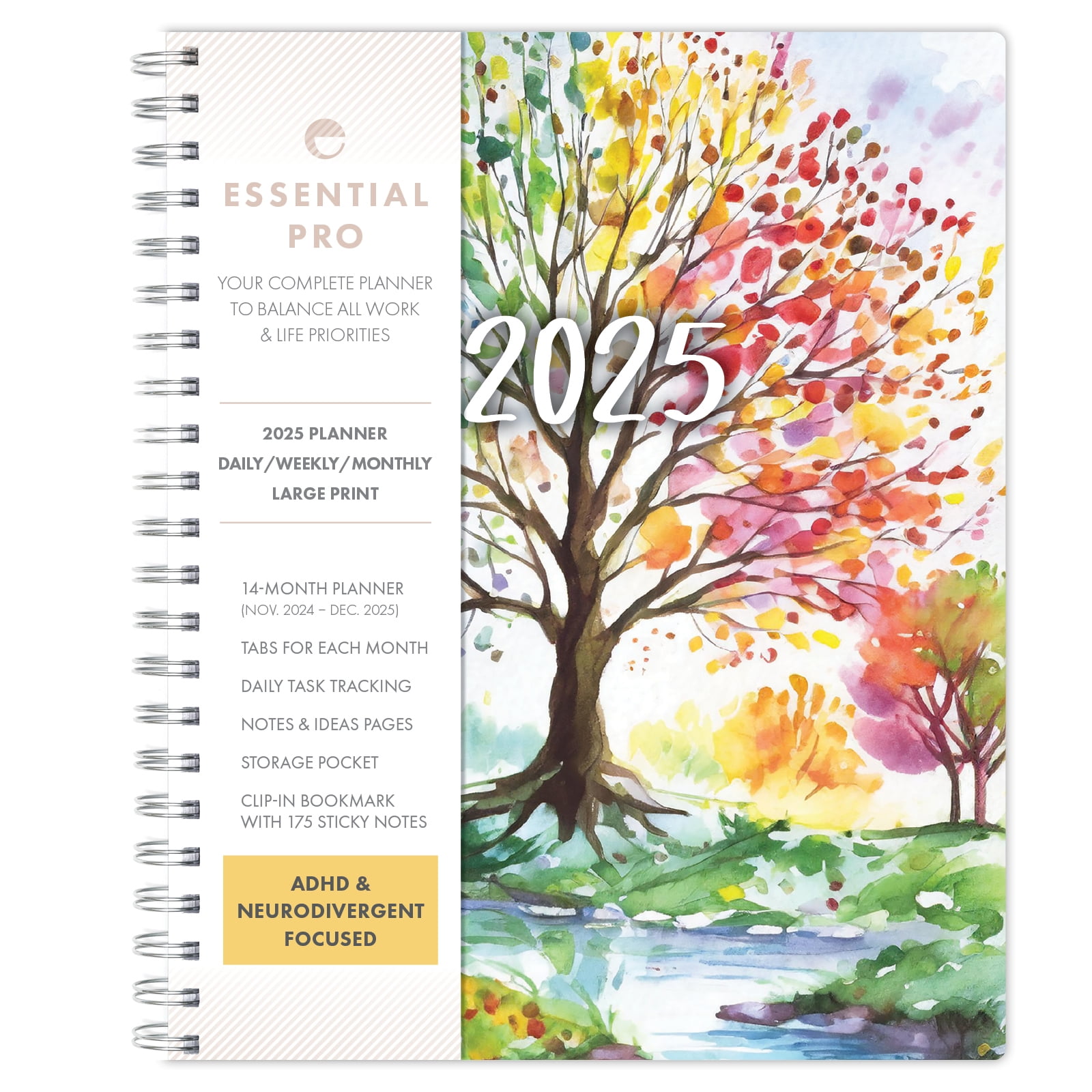 ESSENTIAL PRO 2025 Daily, Weekly & Monthly Planner, 8.5"x11": 14 Months ...