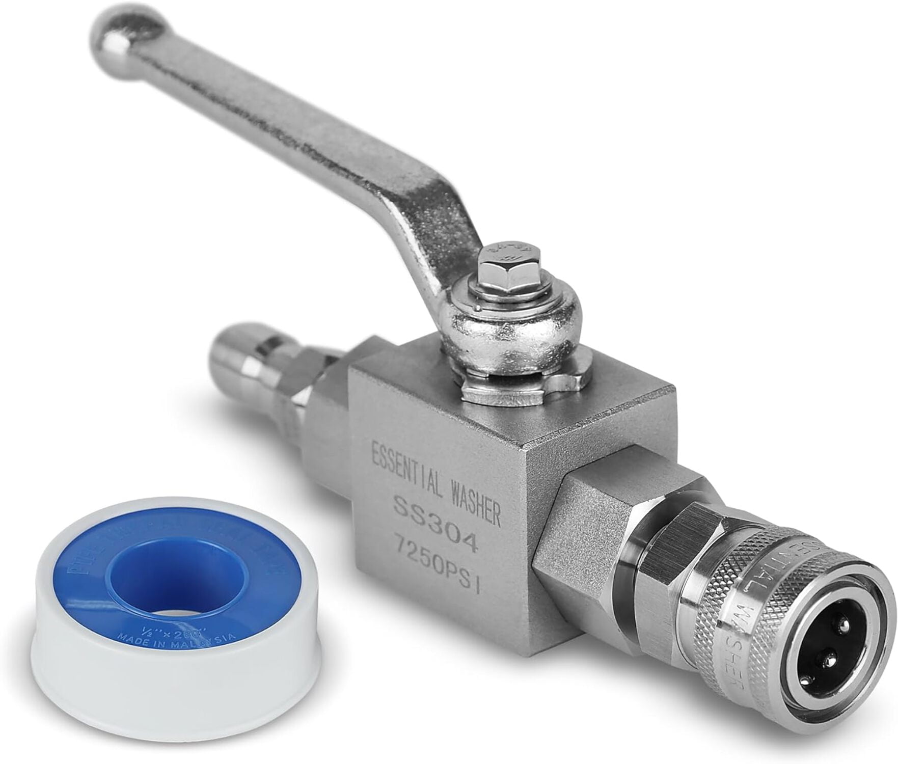 ESSENTIAL WASHER 7250 PSI High Pressure Washer Ball Valve, 3/8" NPT ...
