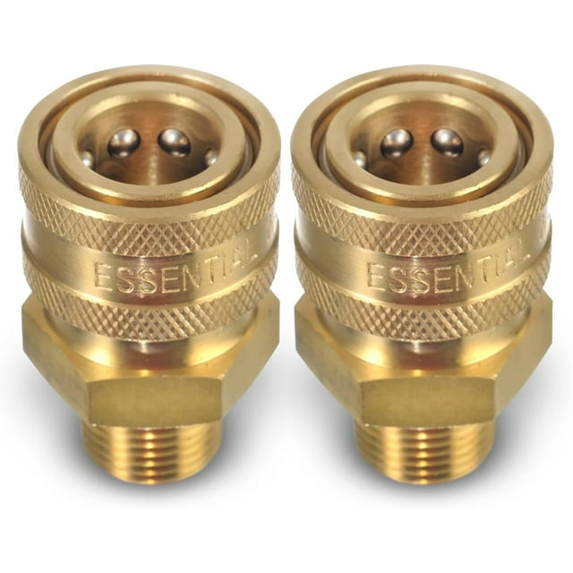 ESSENTIAL WASHER Brass 3/8" Female Quick Connect Fittings To Male NPT ...