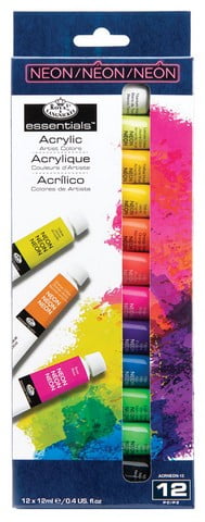 Royal & Langnickel Essentials 12pc Artist Acrylic Paint - Neon ...