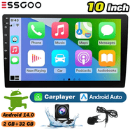 1 Din 7 Inch Car Stereo Radio with Wireless Apple Carplay Android Auto HD Electric telescopic ...