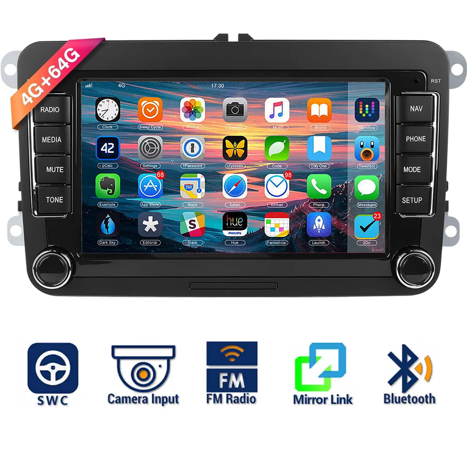 ESSGOO 4GB + 64GB 7" Car Stereo for VW Volkswagen GOLF 5 6 Passat Polo ...