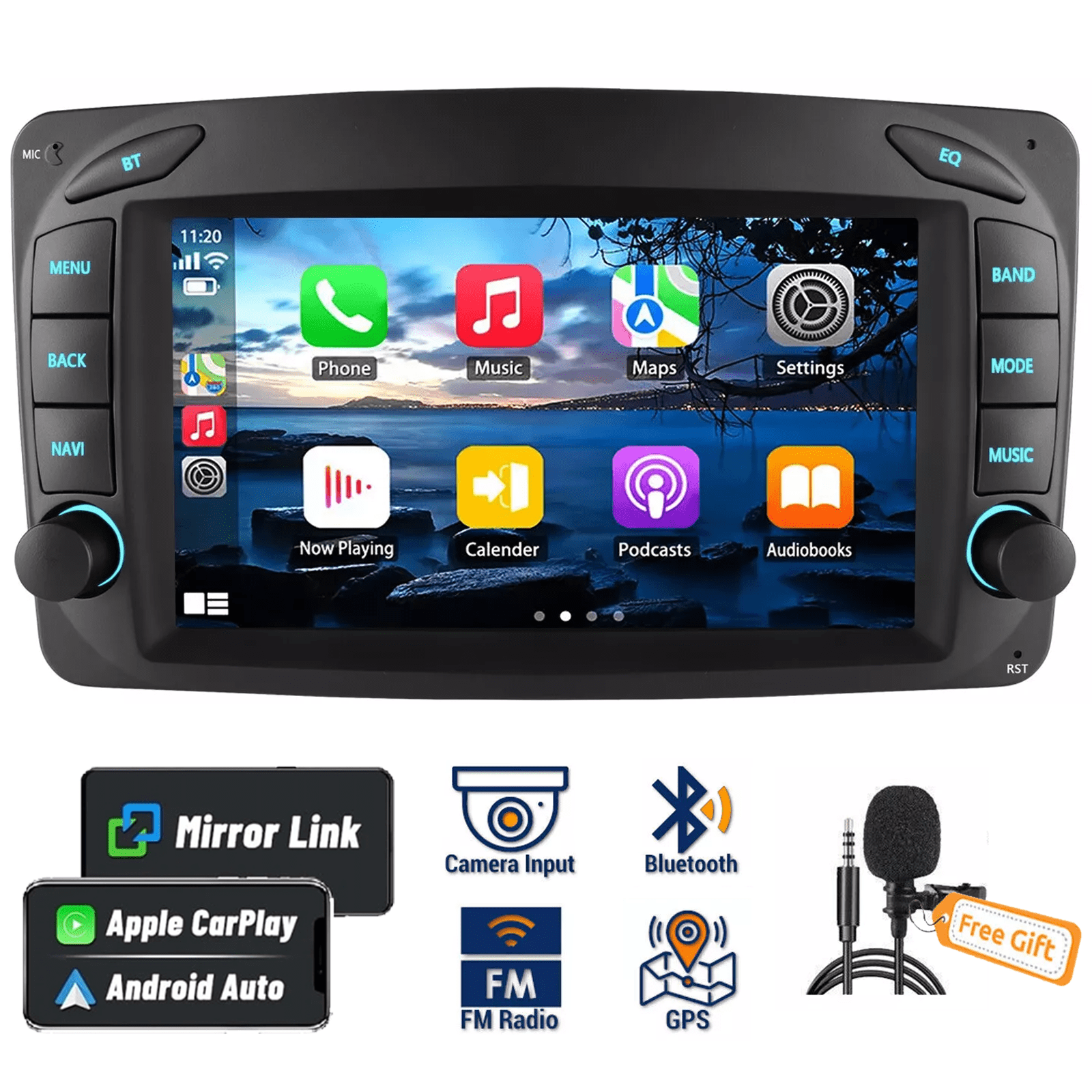 ESSGOO 7" Car Stereo for Mercedes Benz C-Class W203 CLK W209, 2GB ...