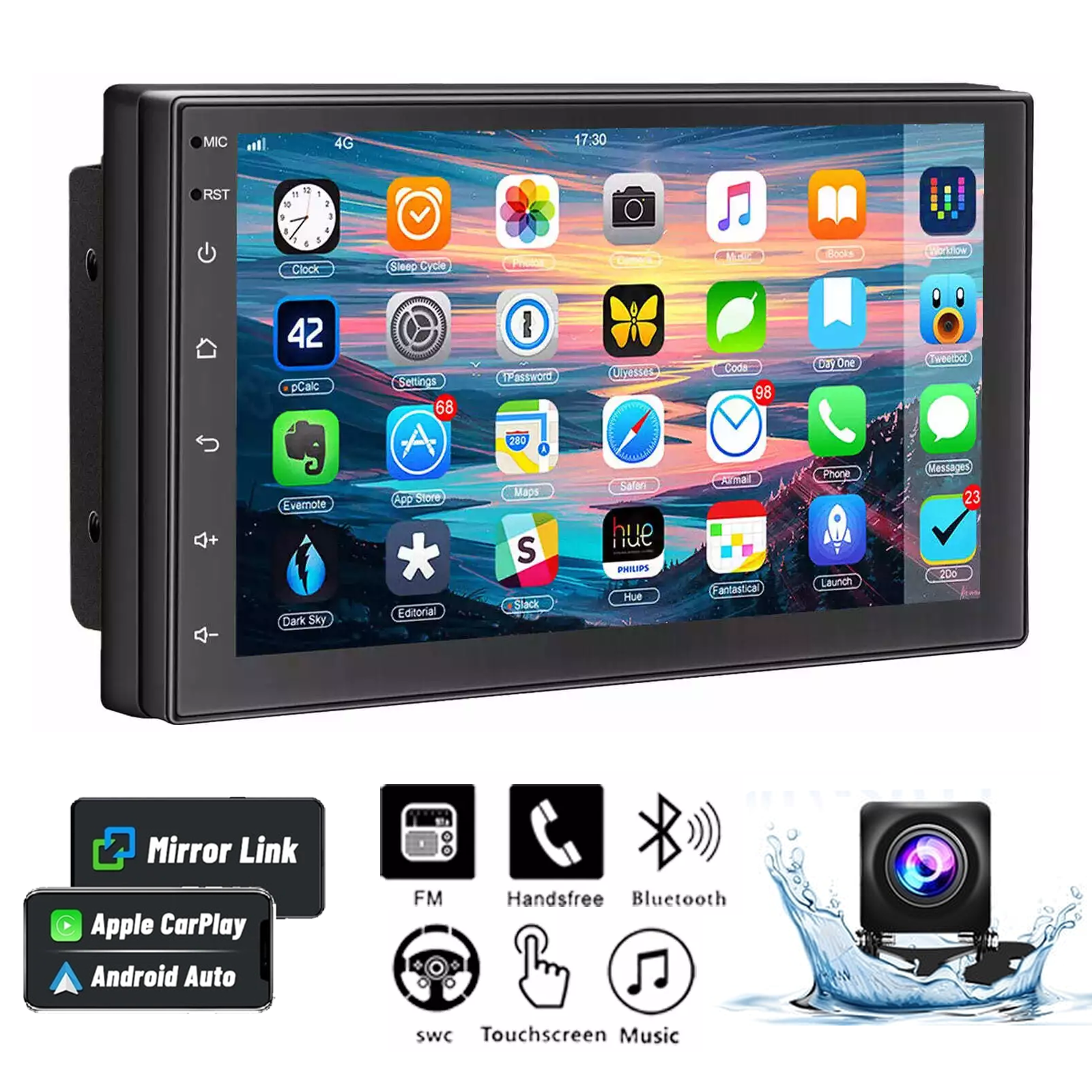 ESSGOO 32GB Double DIN 7" Car Stereo Radio, Android 14.0, 5.0 Bluetooth Touch Screen Apple ...