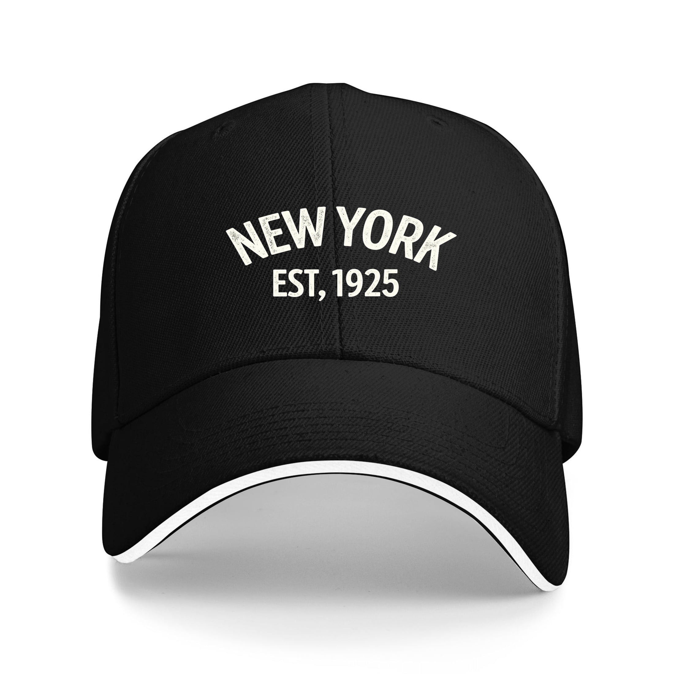 EST 1925 New York Distressed Logo Baseball Cap - Casual Outdoor Hat ...