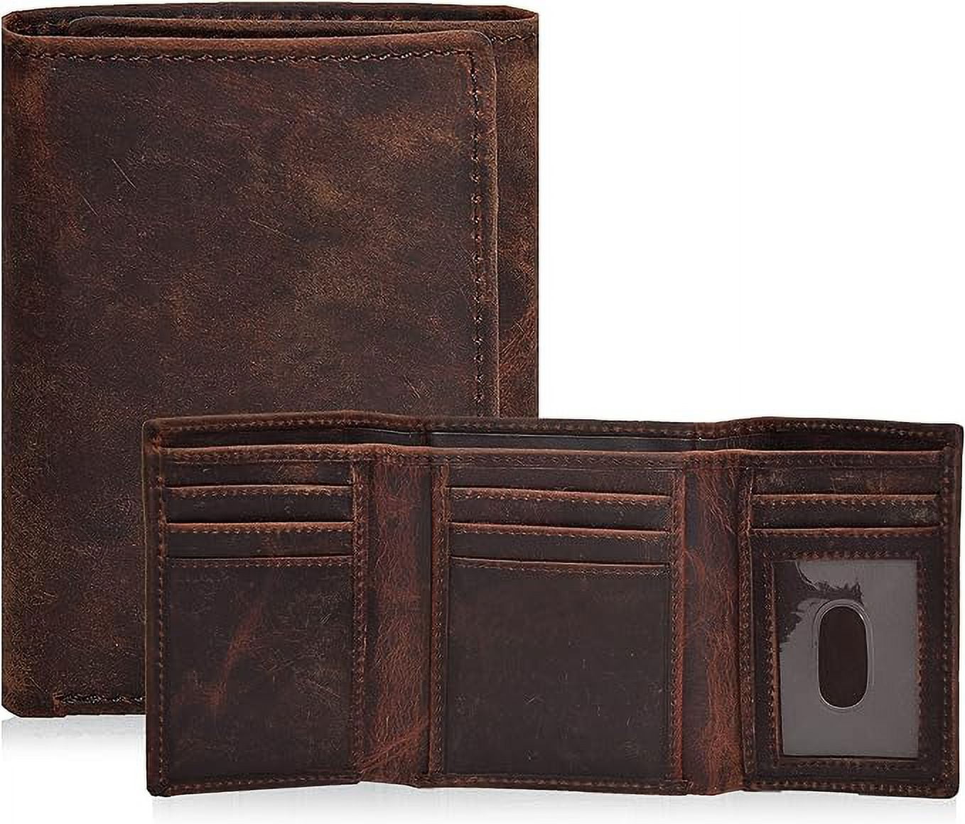 ESTALON Real Leather Trifold Wallet For Men-RFID Slim Tri Fold Wallets ...