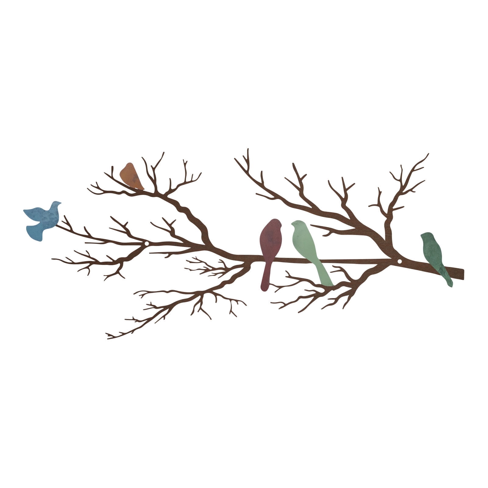 ESTART Metal Birds Wall Art, Metal Vivid Birds on Branch Silhouette ...