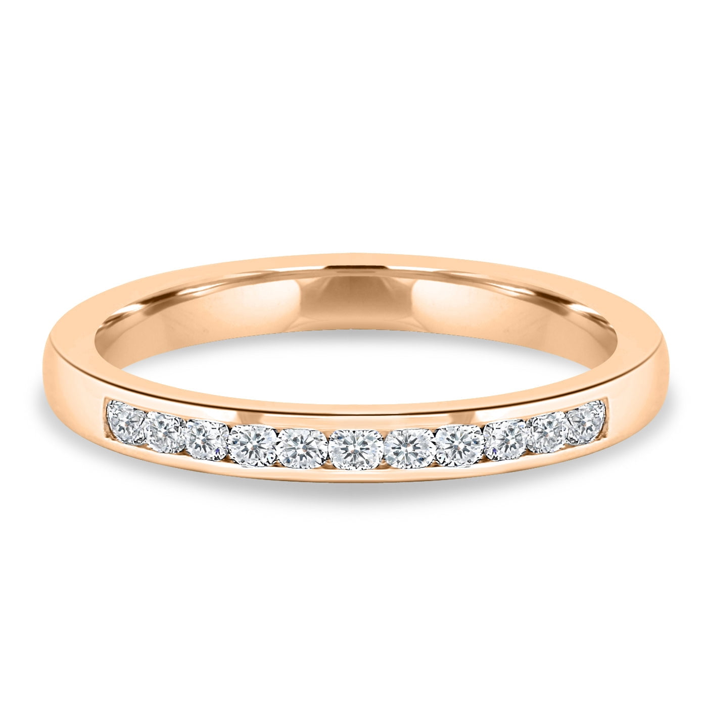 ESTE ORIGIN 0.21Ct Moissanite Channel Wedding Ring in Solid Gold, 2.4mm ...