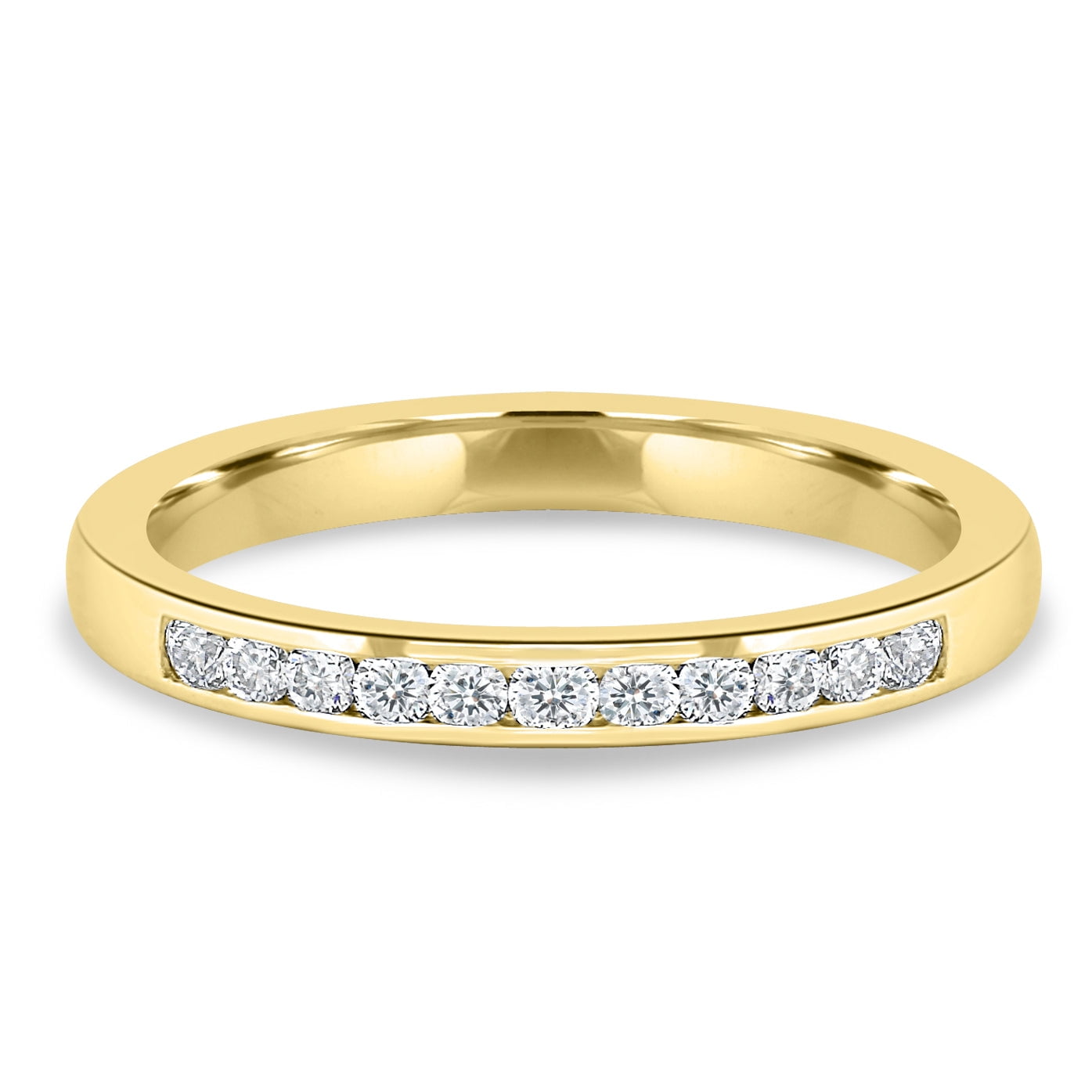 ESTE ORIGIN 0.21Ct Moissanite Channel Wedding Ring in Solid Gold, 2.4mm ...