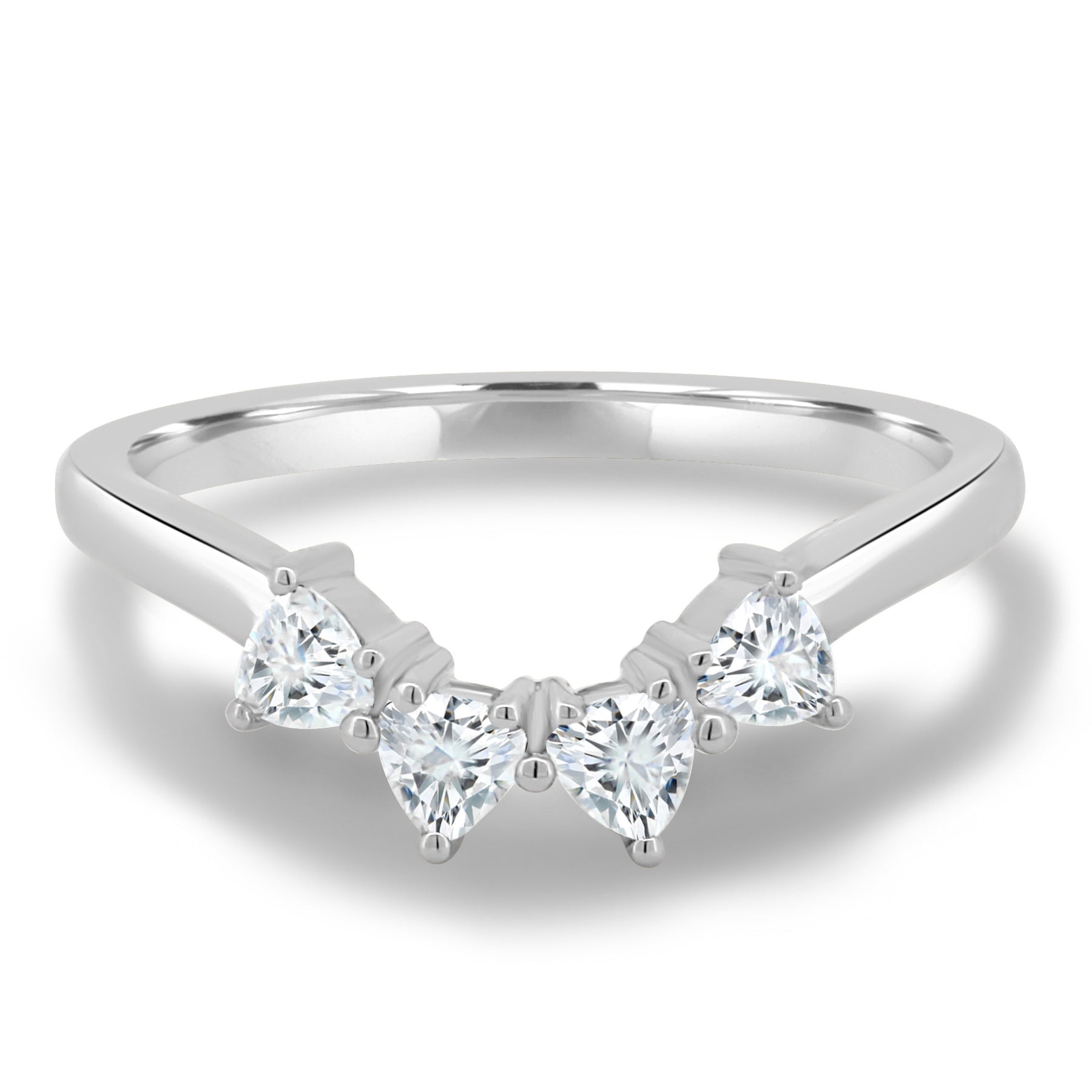 ESTE ORIGIN 0.48Ct Lab Grown Trillion Cut Diamond Curved Wedding Ring ...