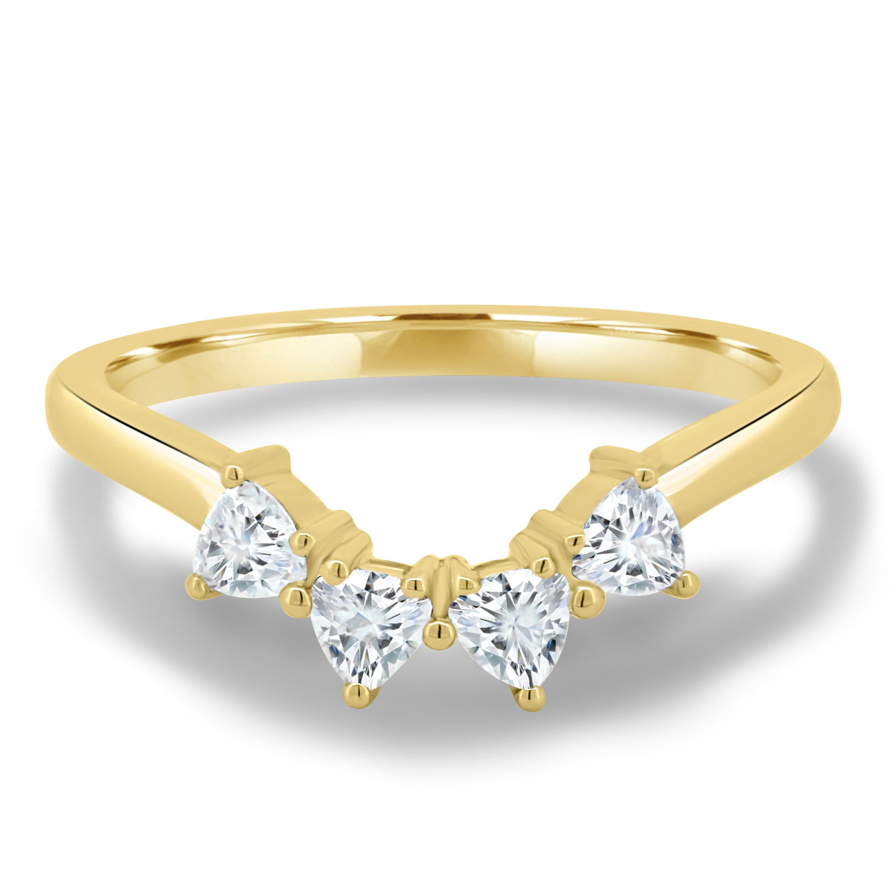 ESTE ORIGIN 0.48Ct Lab Grown Trillion Cut Diamond Curved Wedding Ring ...