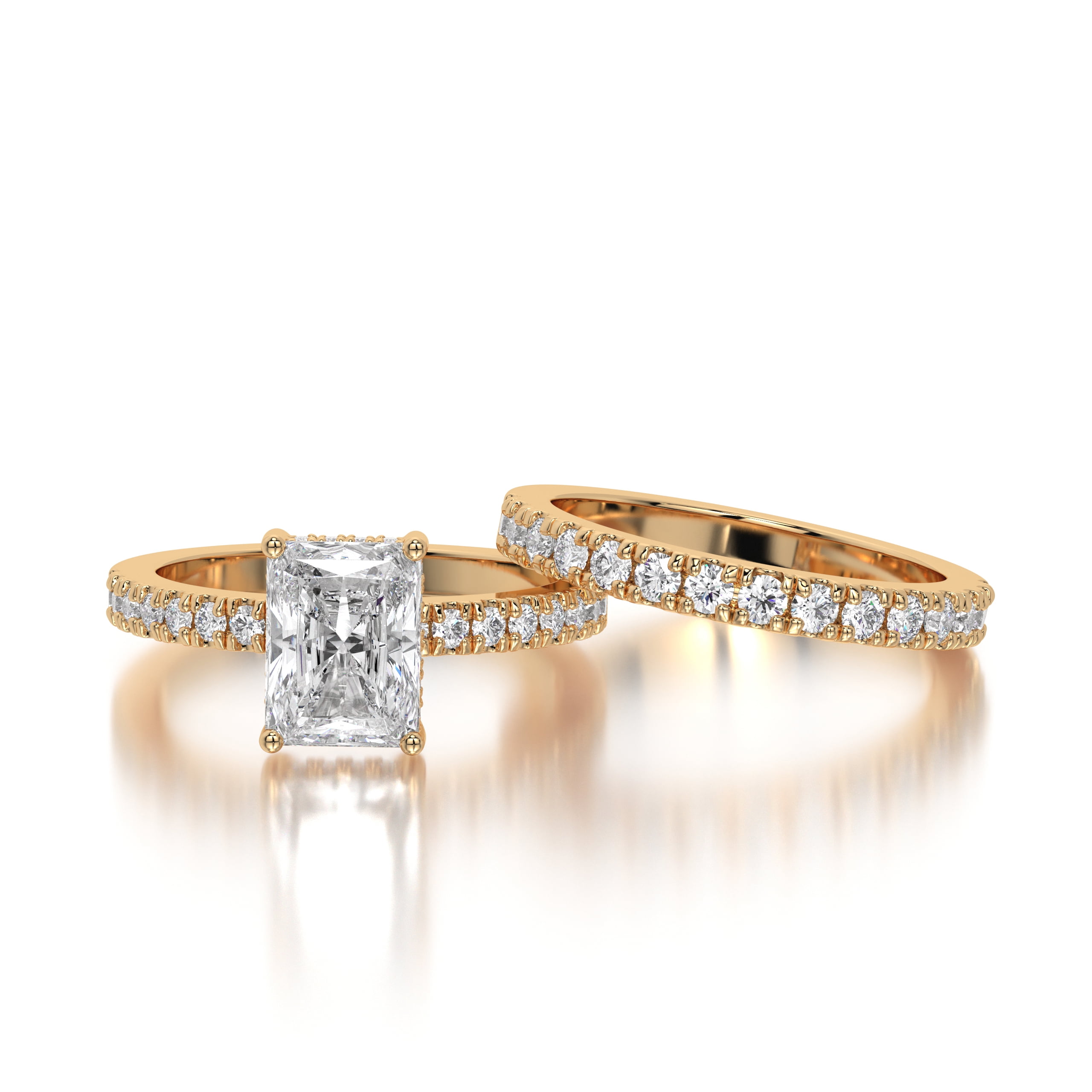 ESTE ORIGIN 1.50Ct Radiant Cut Lab-Grown Diamond Bridal Set ...