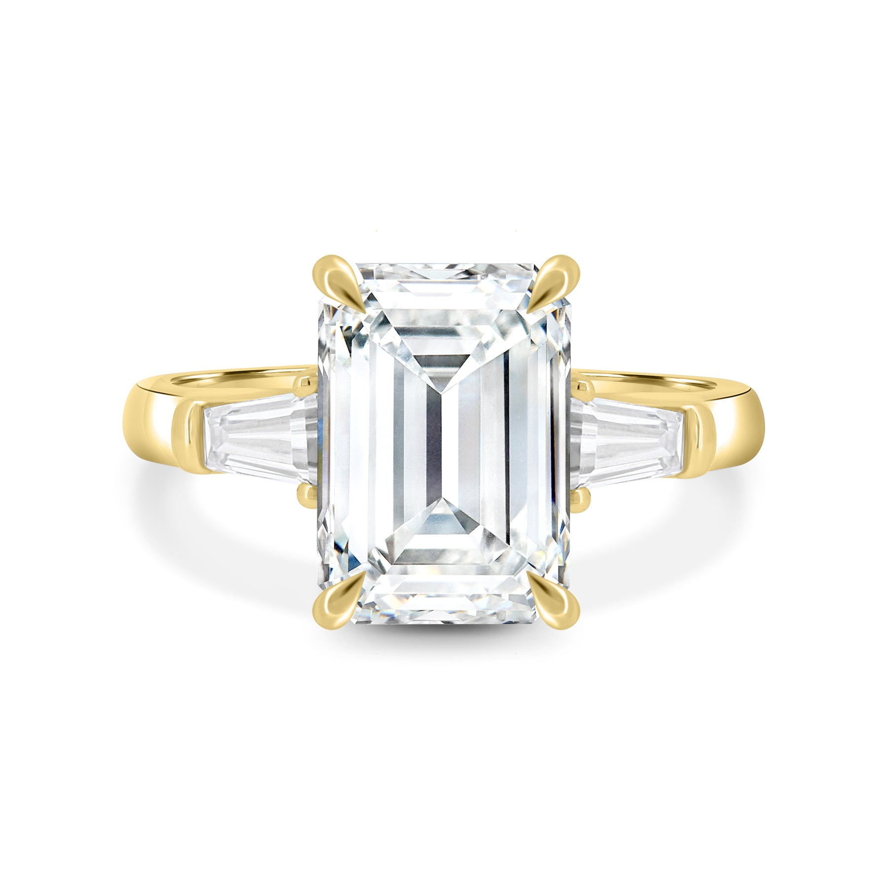 ESTE ORIGIN 2.00Ct Emerald Cut Lab-Grown Diamond Trilogy Engagement ...