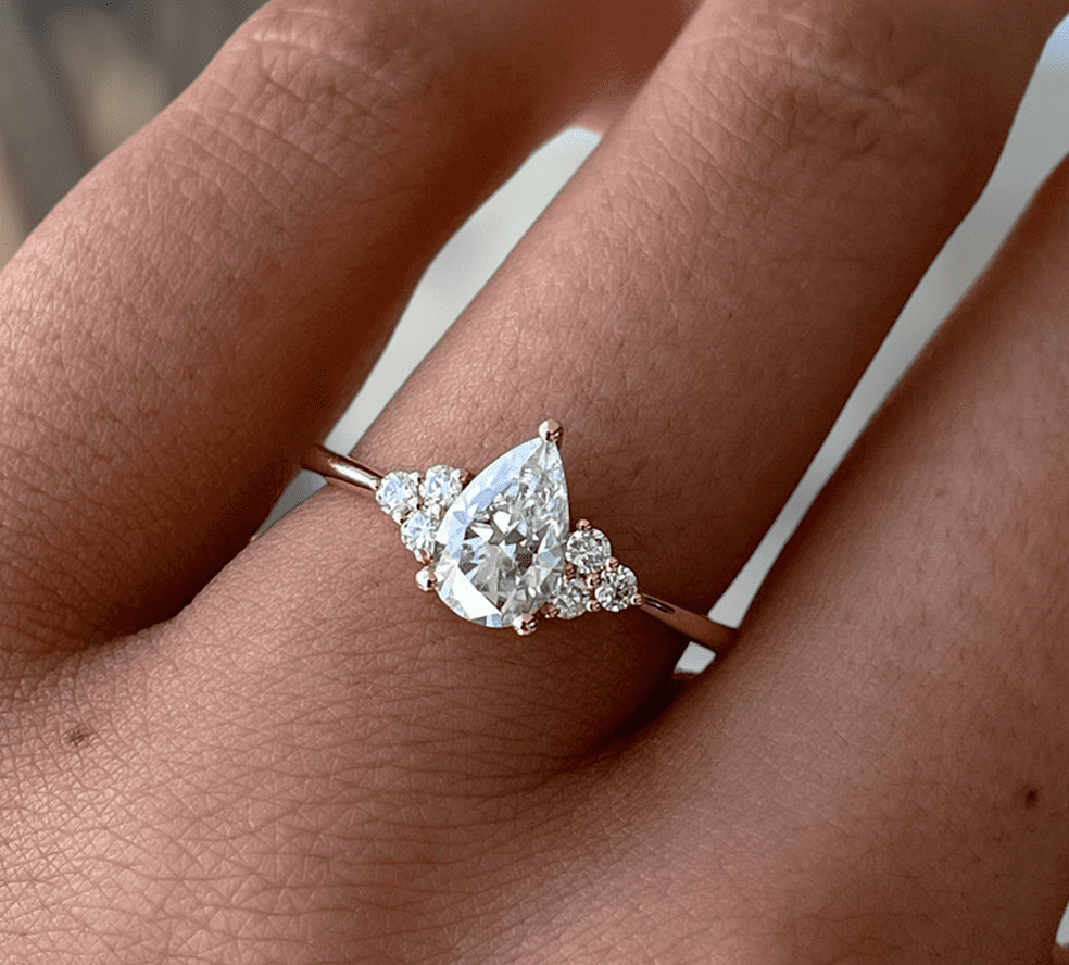 ESTE ORIGIN 2.00Ct IGI Certified Pear Cut Lab-Grown Diamond Engagement ...