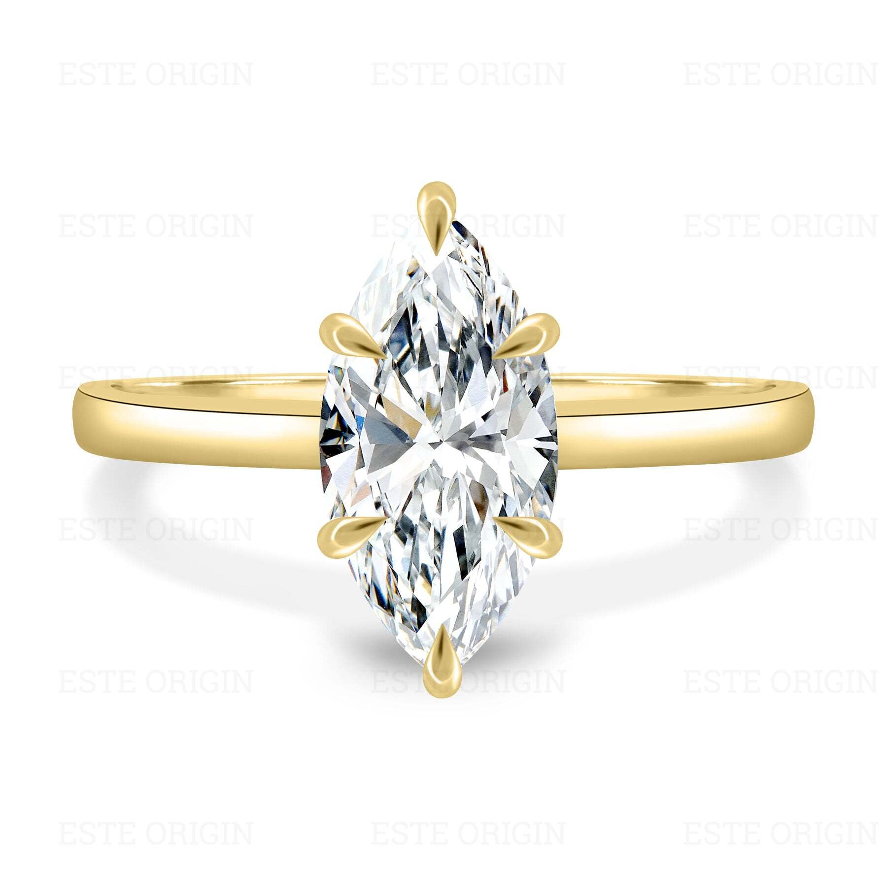 ESTE ORIGIN 2.00Ct Lab-Grown Marquise Diamond Ring with Hidden Halo – 6 ...