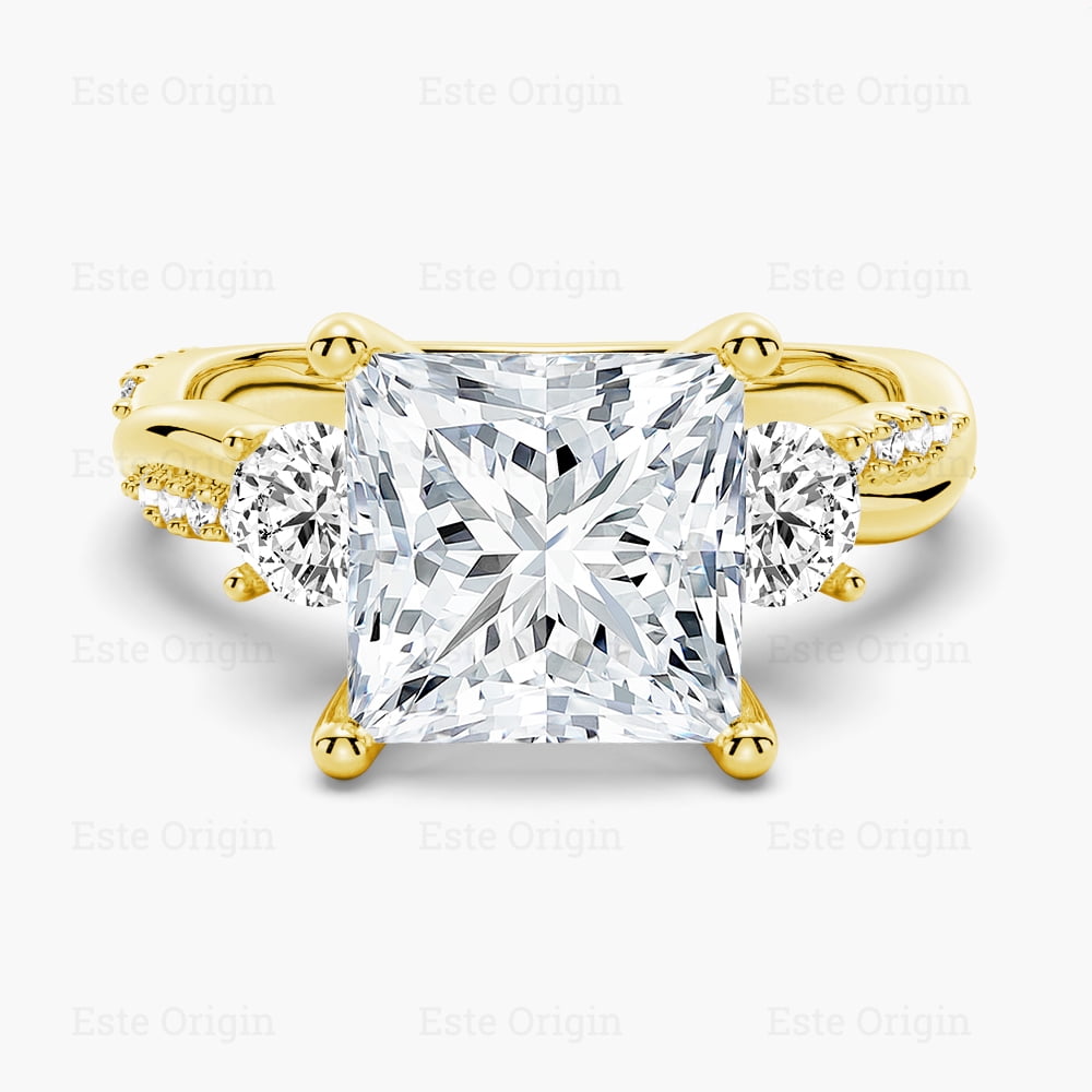 ESTE ORIGIN 2.00Ct Lab-Grown Princess Cut Diamond Three-Stone Ring ...