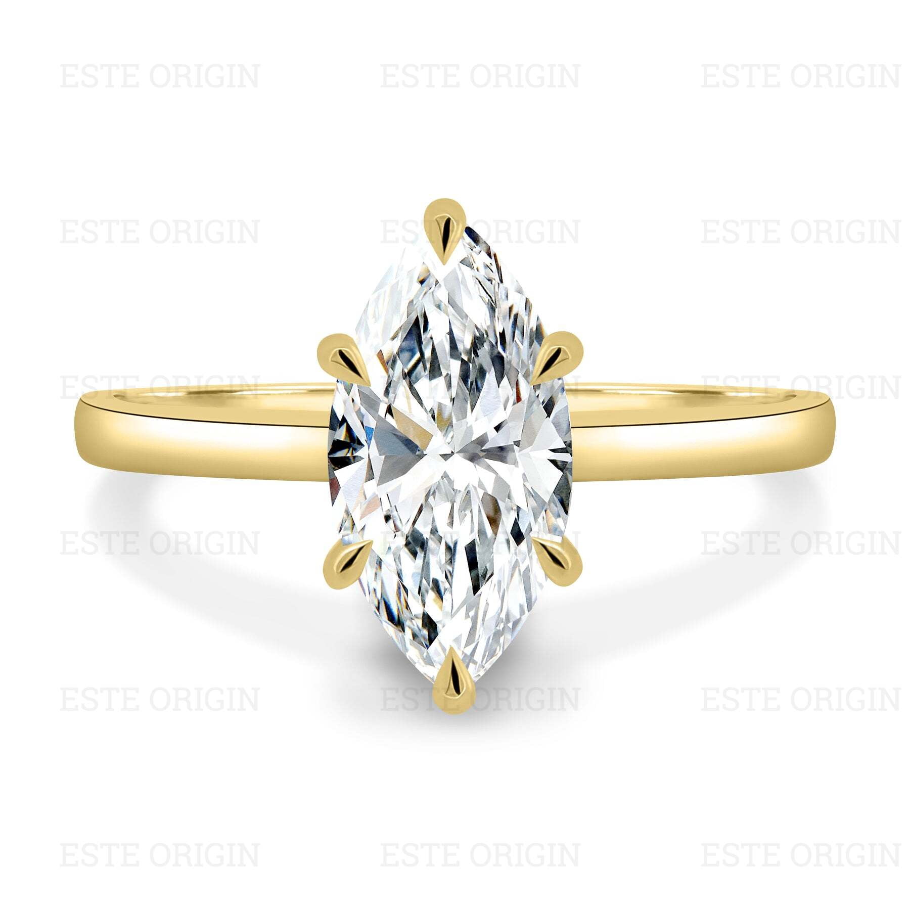 ESTE ORIGIN 2.00Ct Marquise Lab-Grown Diamond Solitaire Ring – 6-Claw ...