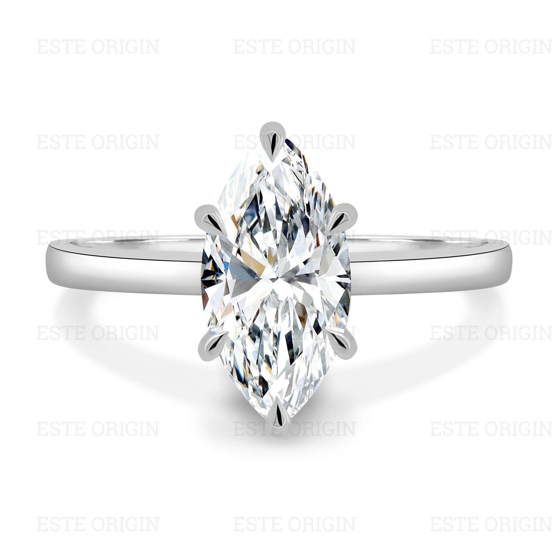 ESTE ORIGIN 2.00Ct Marquise Moissanite Solitaire Engagement Ring – 6 ...