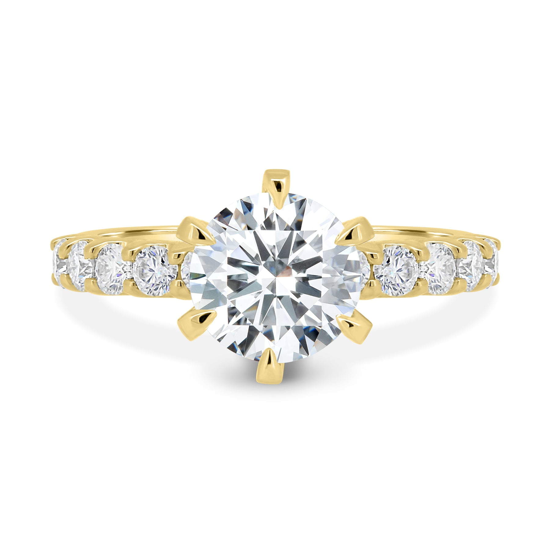 ESTE ORIGIN 2.00Ct Moissanite 6 Claw Round Solitaire Engagement Ring ...