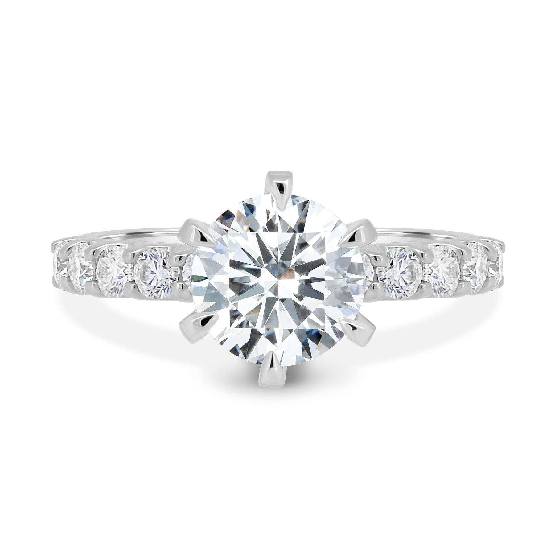 ESTE ORIGIN 2.00Ct Round Cut Lab-Grown Diamond 6 Claw Solitaire ...