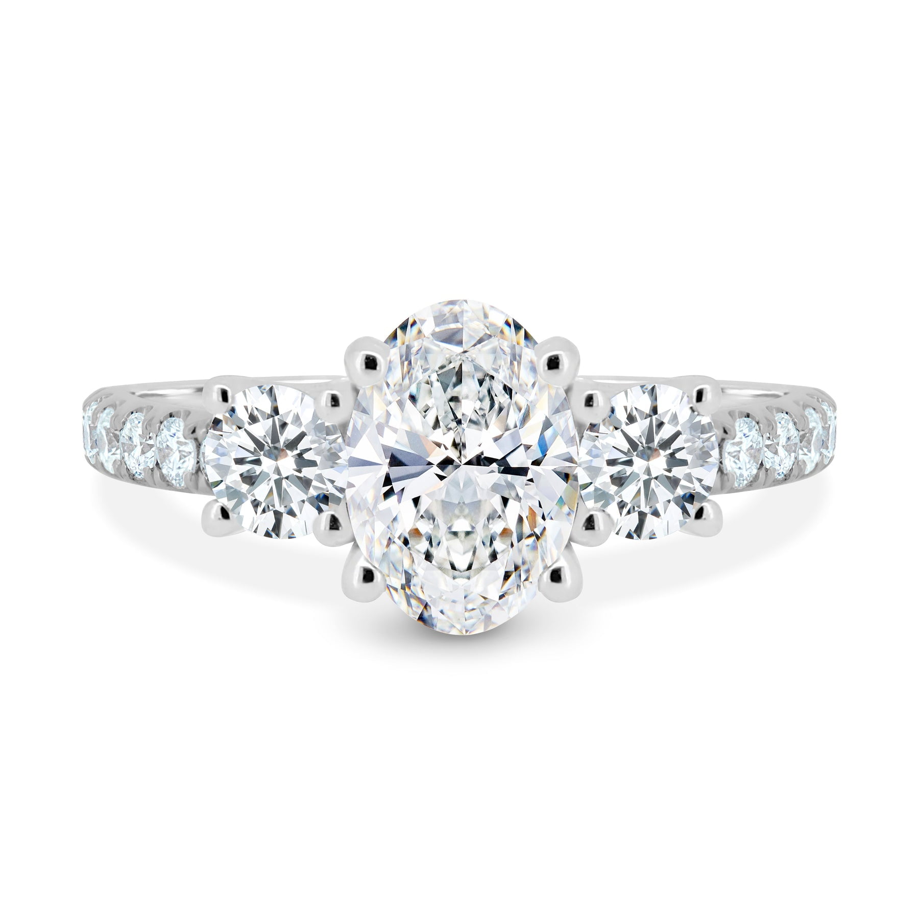 ESTE ORIGIN 2.25CT Oval Lab-Grown Diamond Oval Trilogy Engagement Ring ...