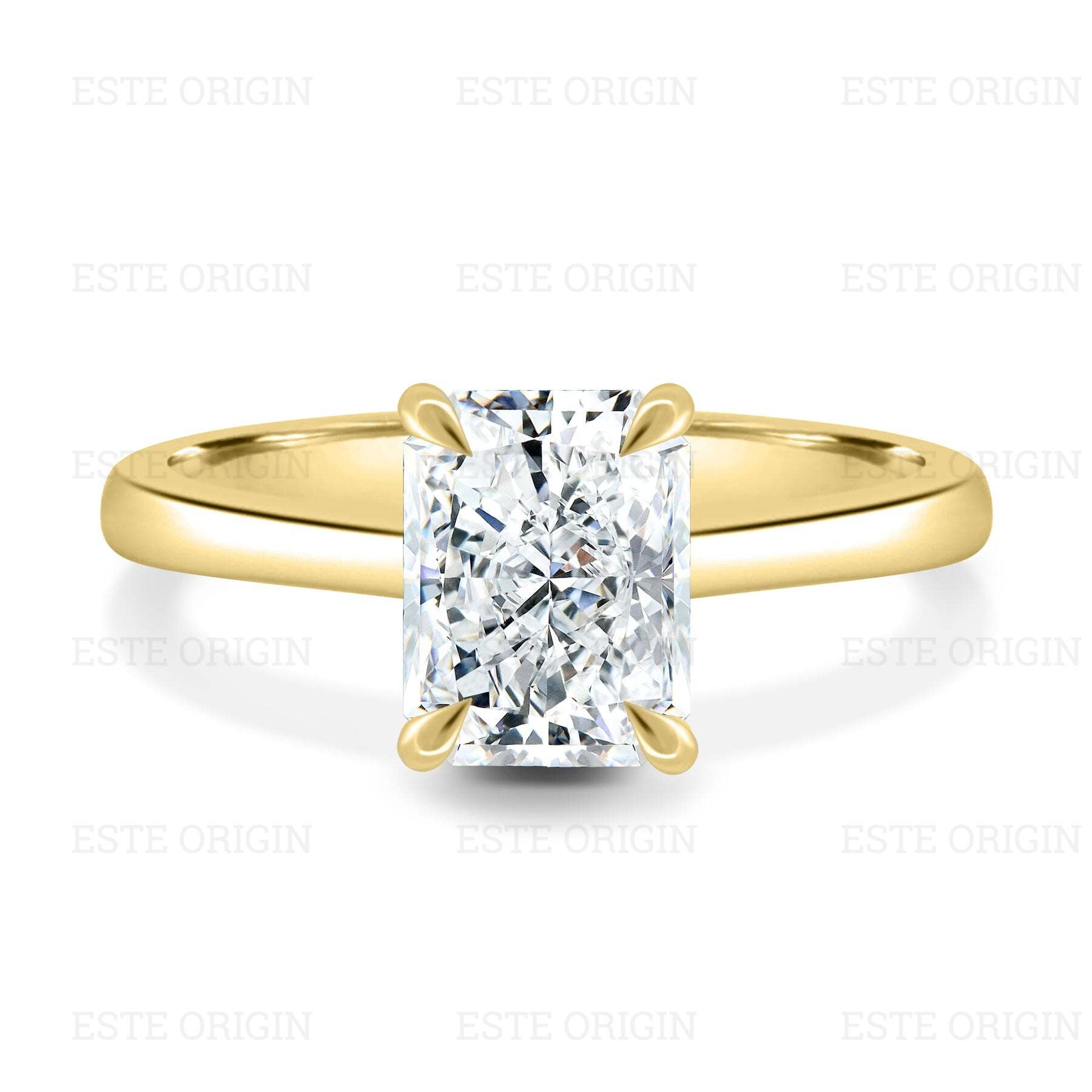 ESTE ORIGIN 2.40Ct Lab-Grown Radiant Diamond Solitaire Ring with ...