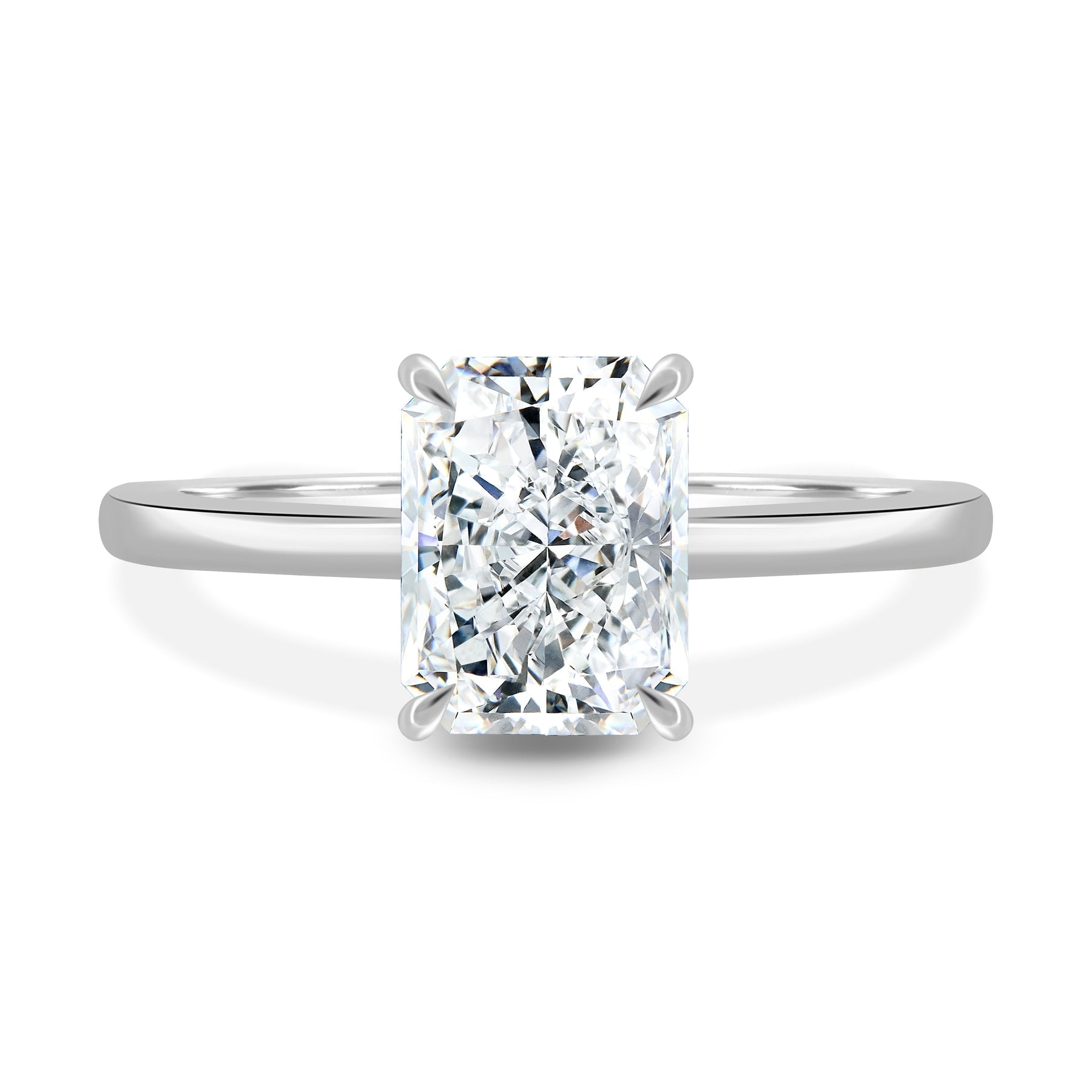 ESTE ORIGIN 2.50Ct Lab Grown Diamond Radiant Solitaire Ring with Hidden ...