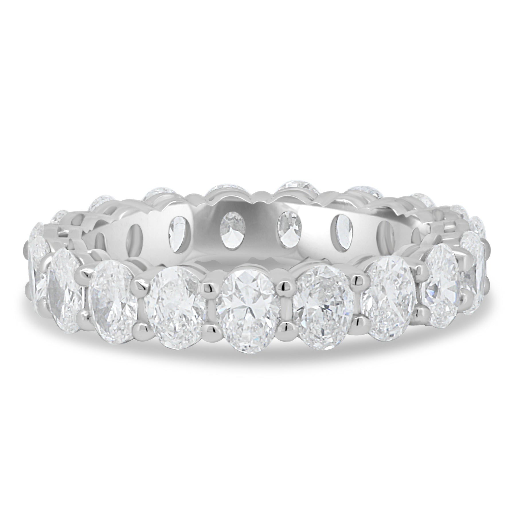 ESTE ORIGIN 2.85Ct Oval Lab-Grown Diamond Eternity Ring – VS1, 19 Diamond Wedding Band in 14K ...