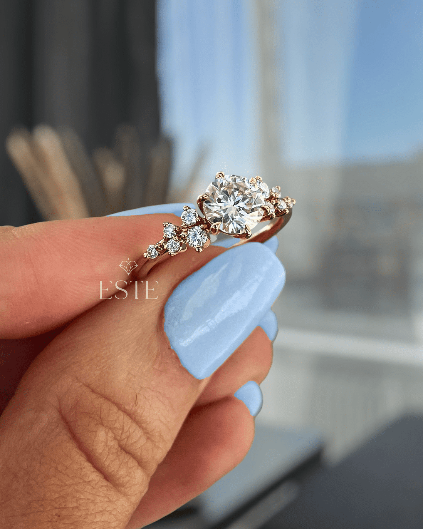 ESTE ORIGIN 2.00Ct Round Cut Lab-Grown Diamond Solitaire Engagement ...