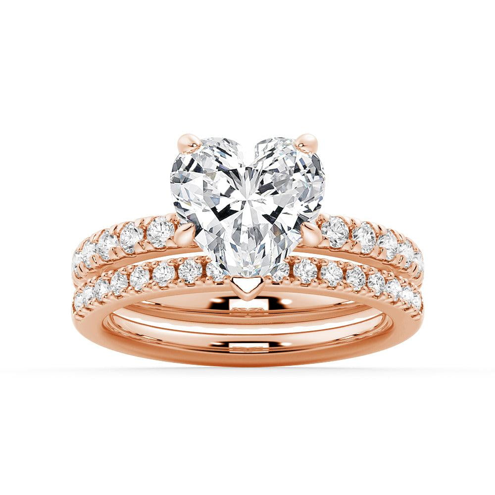 ESTE ORIGIN 3.5Ct Heart Shape Cut Lab-Grown Diamond Engagement Ring Set ...