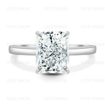 ESTE ORIGIN 3Ct Emerald Cut Moissanite Solitaire Engagement Ring ...