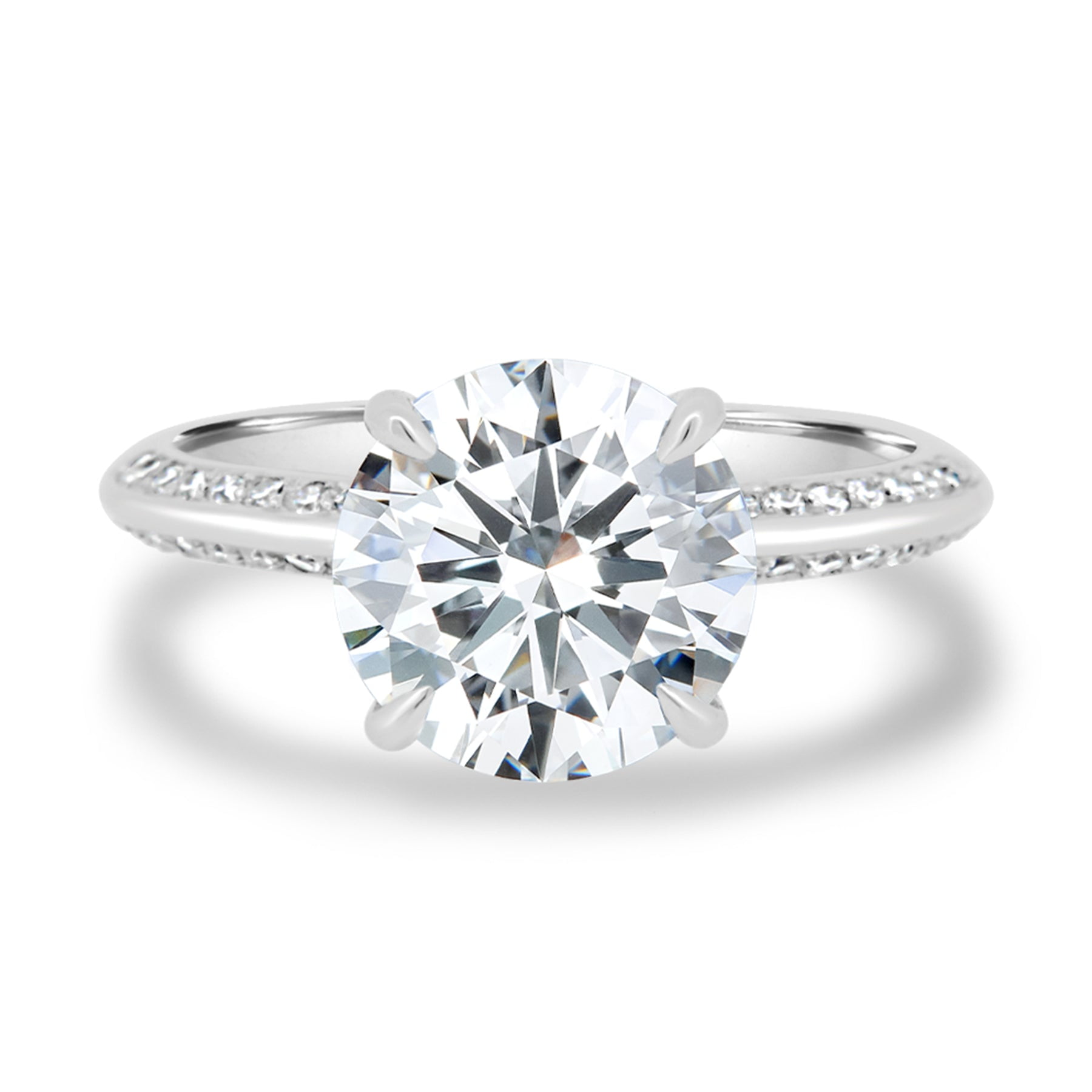 ESTE ORIGIN 4ct Round Moissanite Engagement Ring with Hidden Halo ...