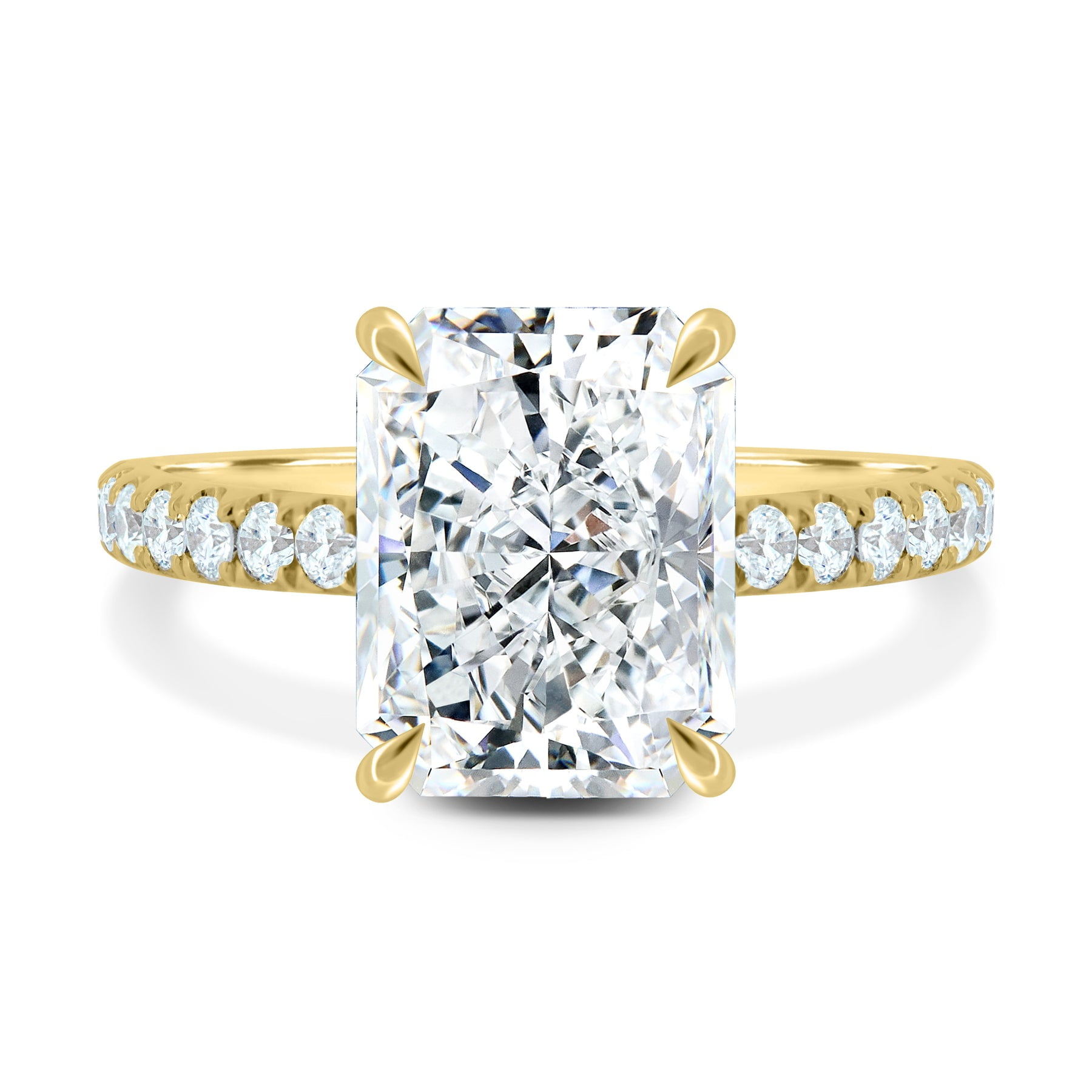 ESTE ORIGIN 5 Ct Radiant Lab-Grown Diamond Hidden Halo Pavé Ring in 10K ...