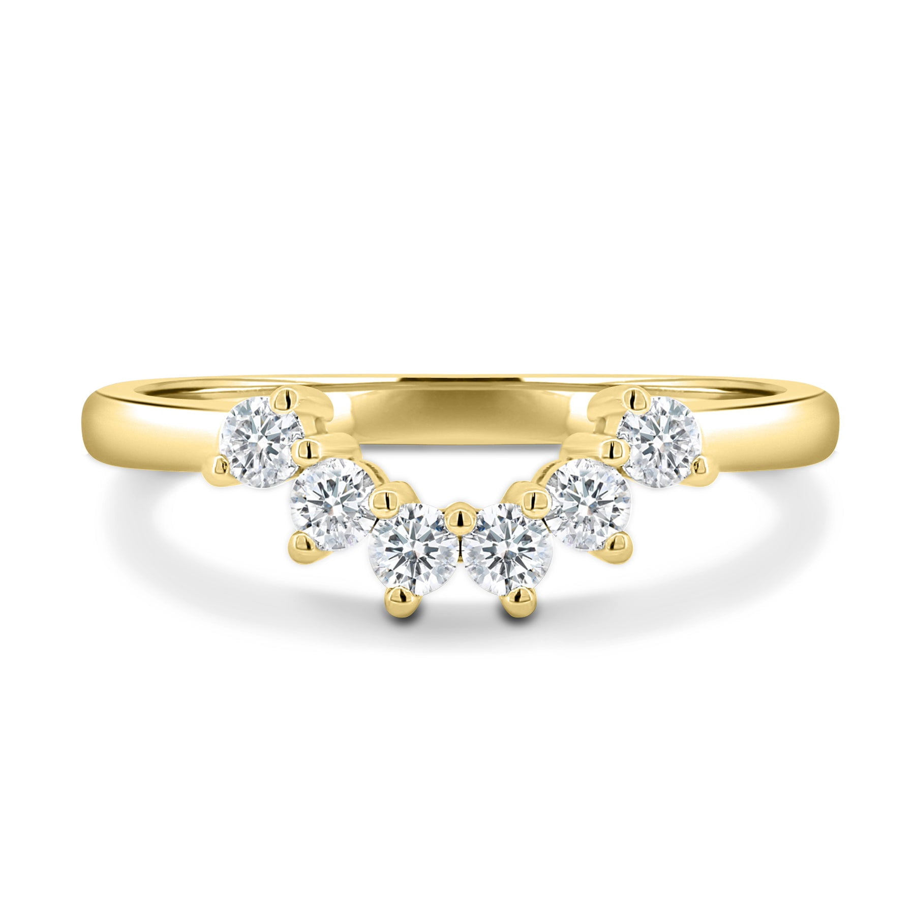 ESTE ORIGIN Curved Moissanite Wedding Ring – 0.38Ct, 6 Stone Half ...
