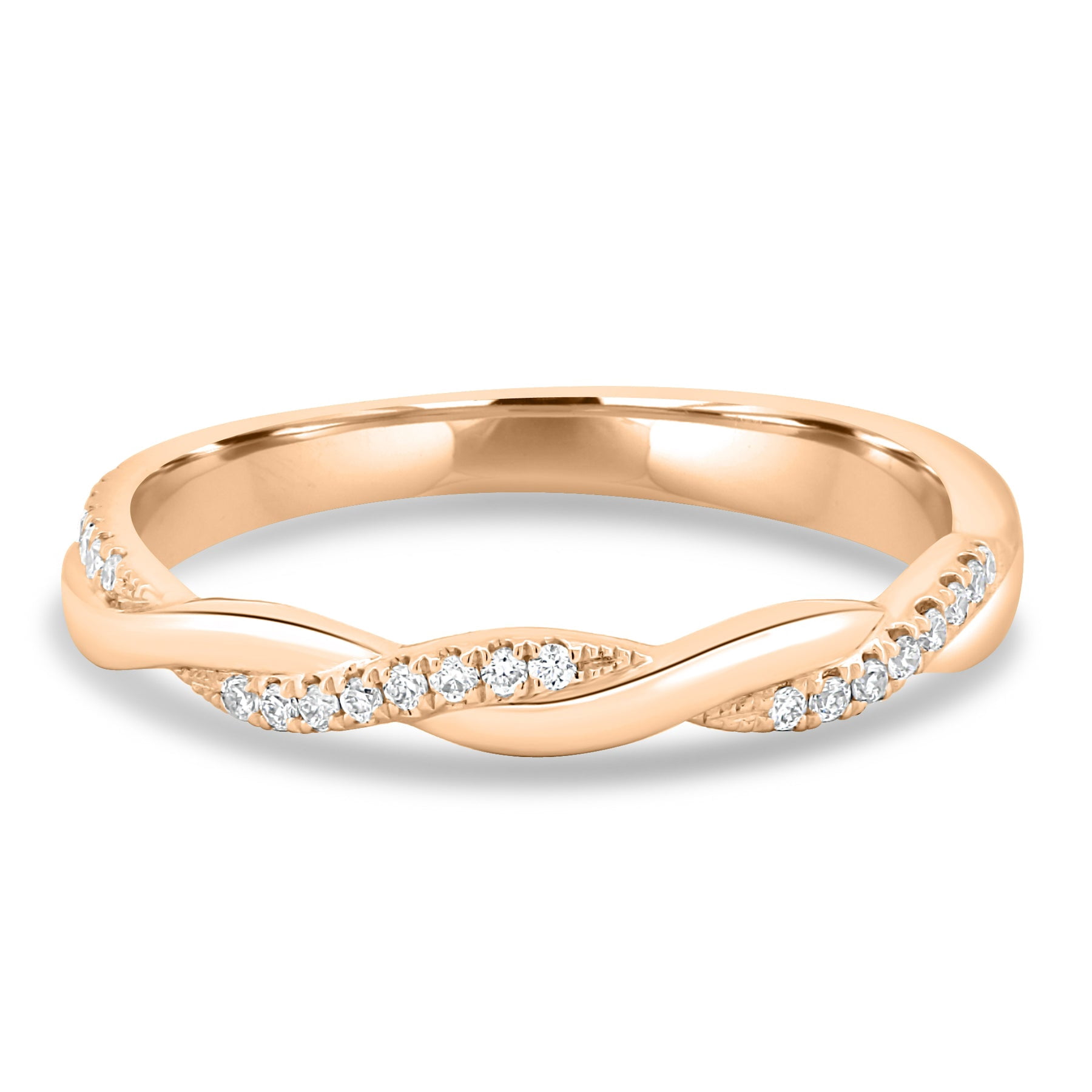 ESTE ORIGIN Lab-Grown Diamond Twisted Wedding Band Ring – 30 Pavé ...