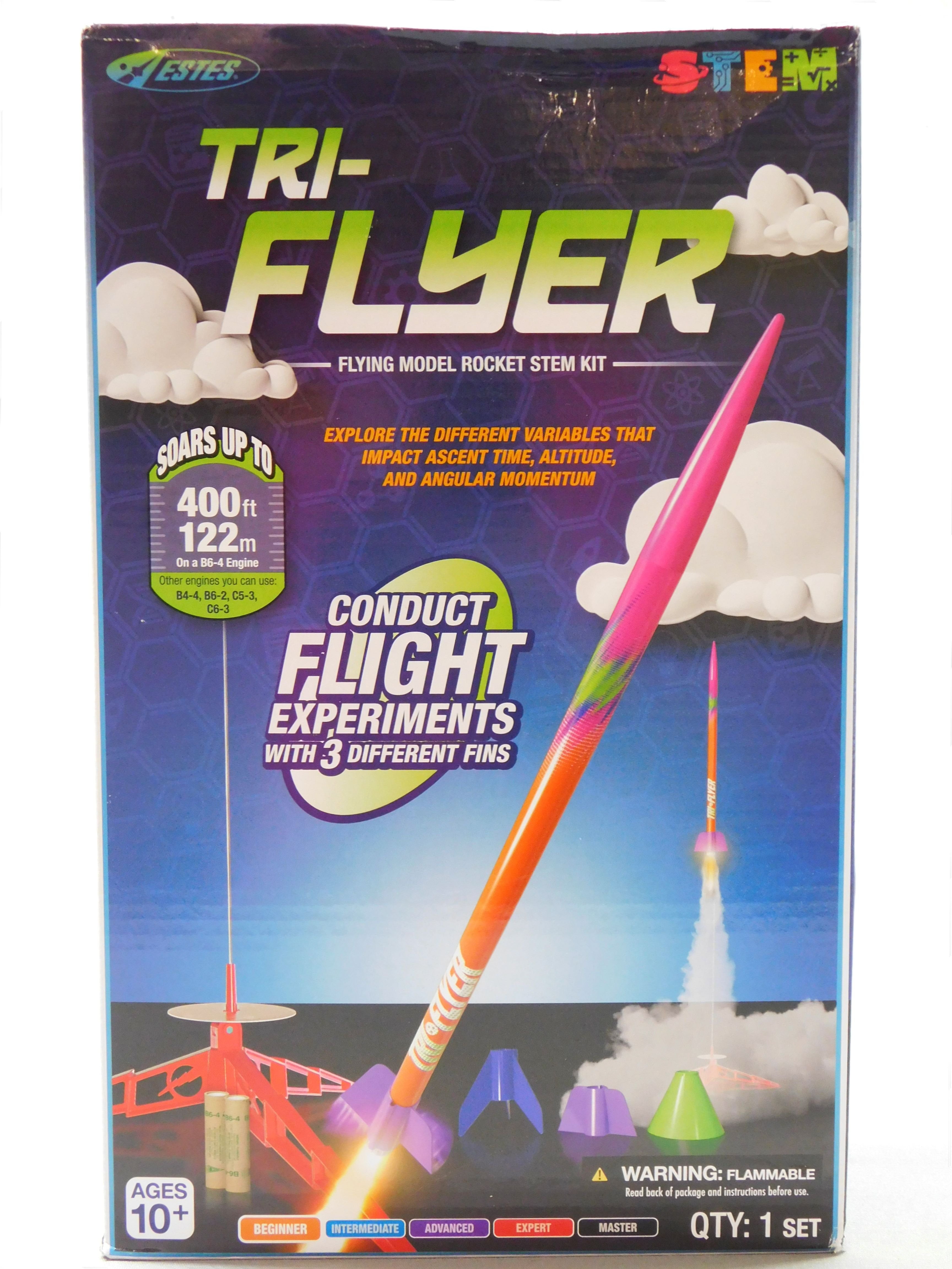 ESTES TRI-FLYER STEM ROCKET LAUNCH KIT - INCLUDES EVERYTHING NEEDED TO ...
