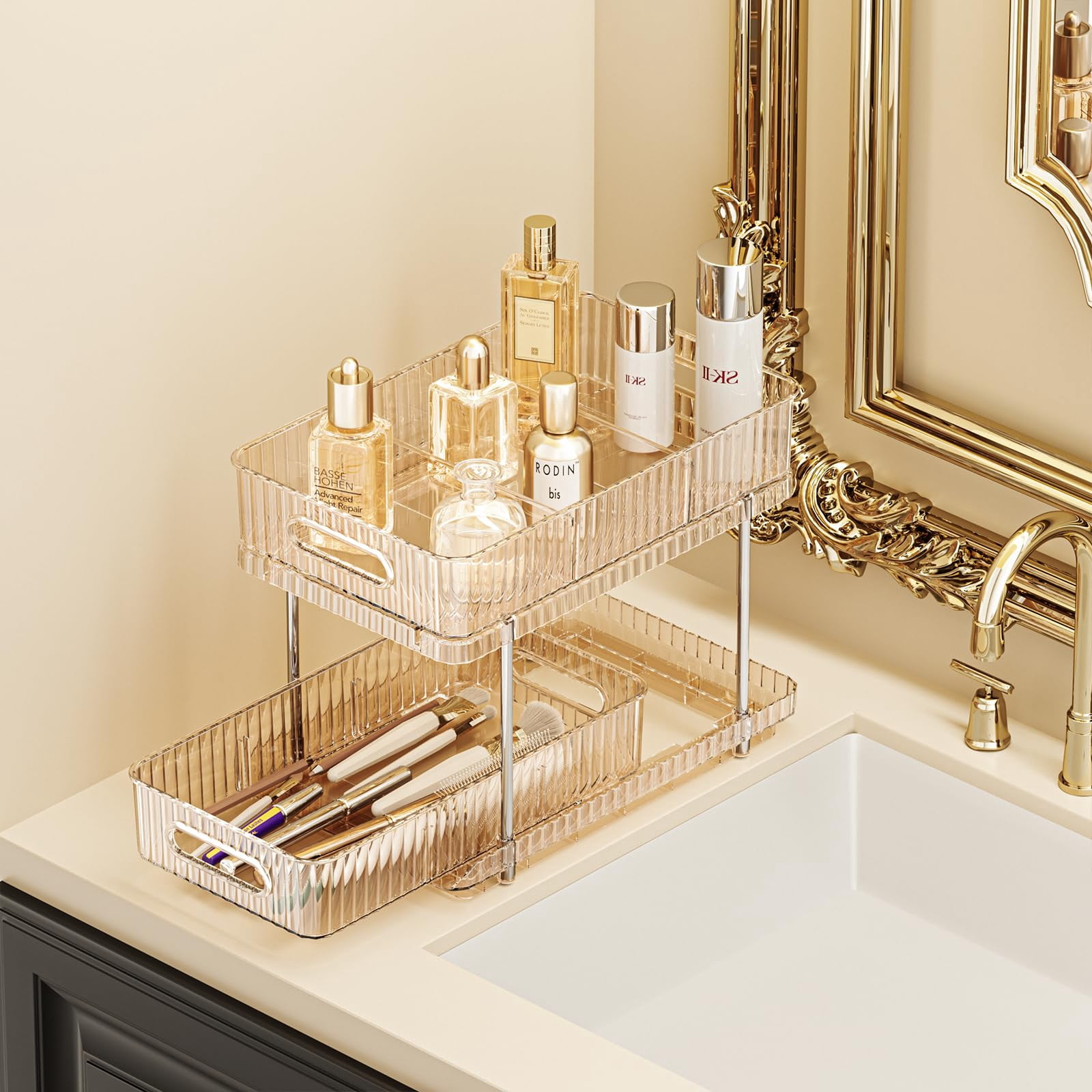 ESTHELLO 2-Tier Bathroom Counter Organizer: Vertical Storage Design for ...